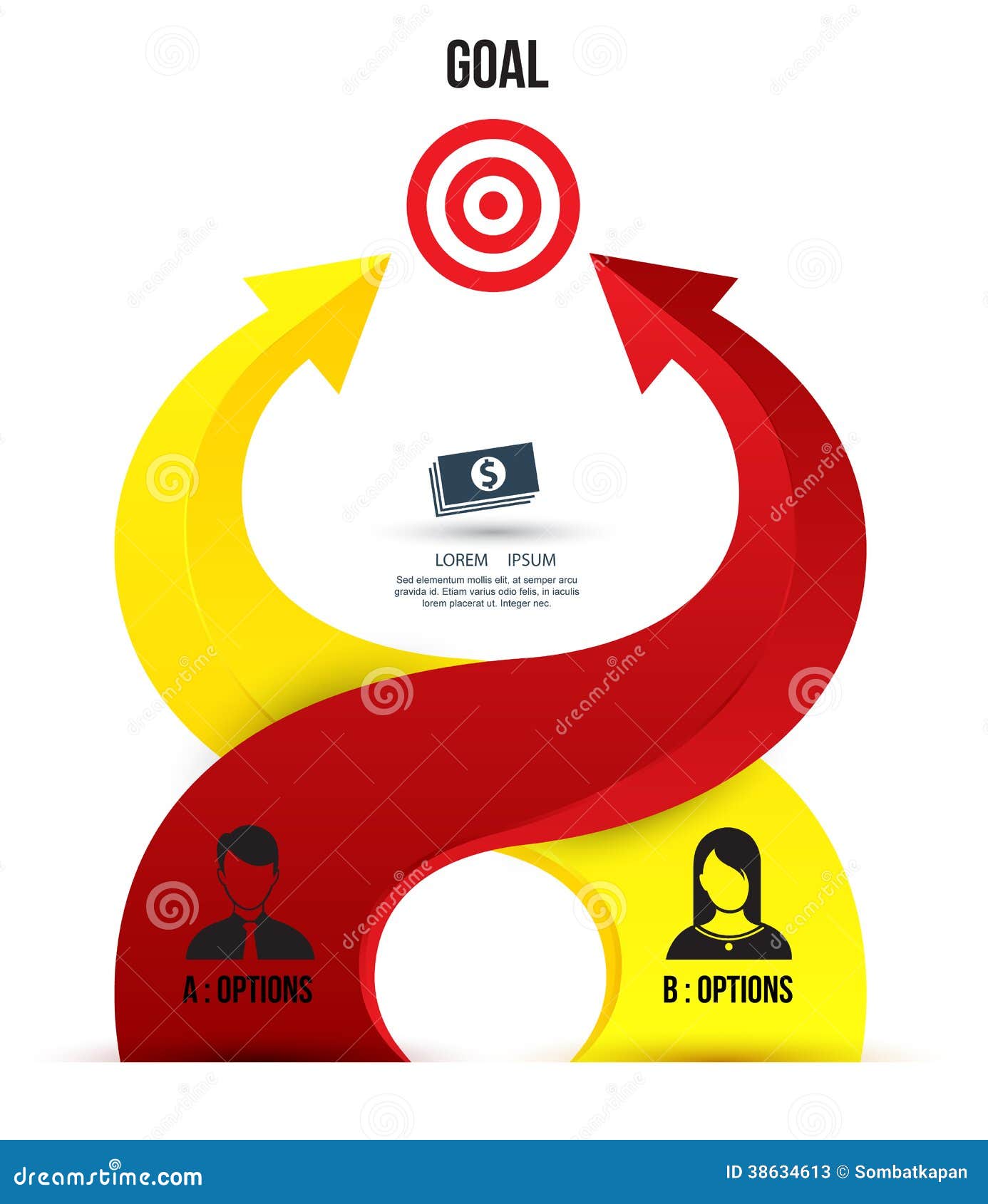 Arrow 3d go to target stock vector. Illustration of improvement - 38634613