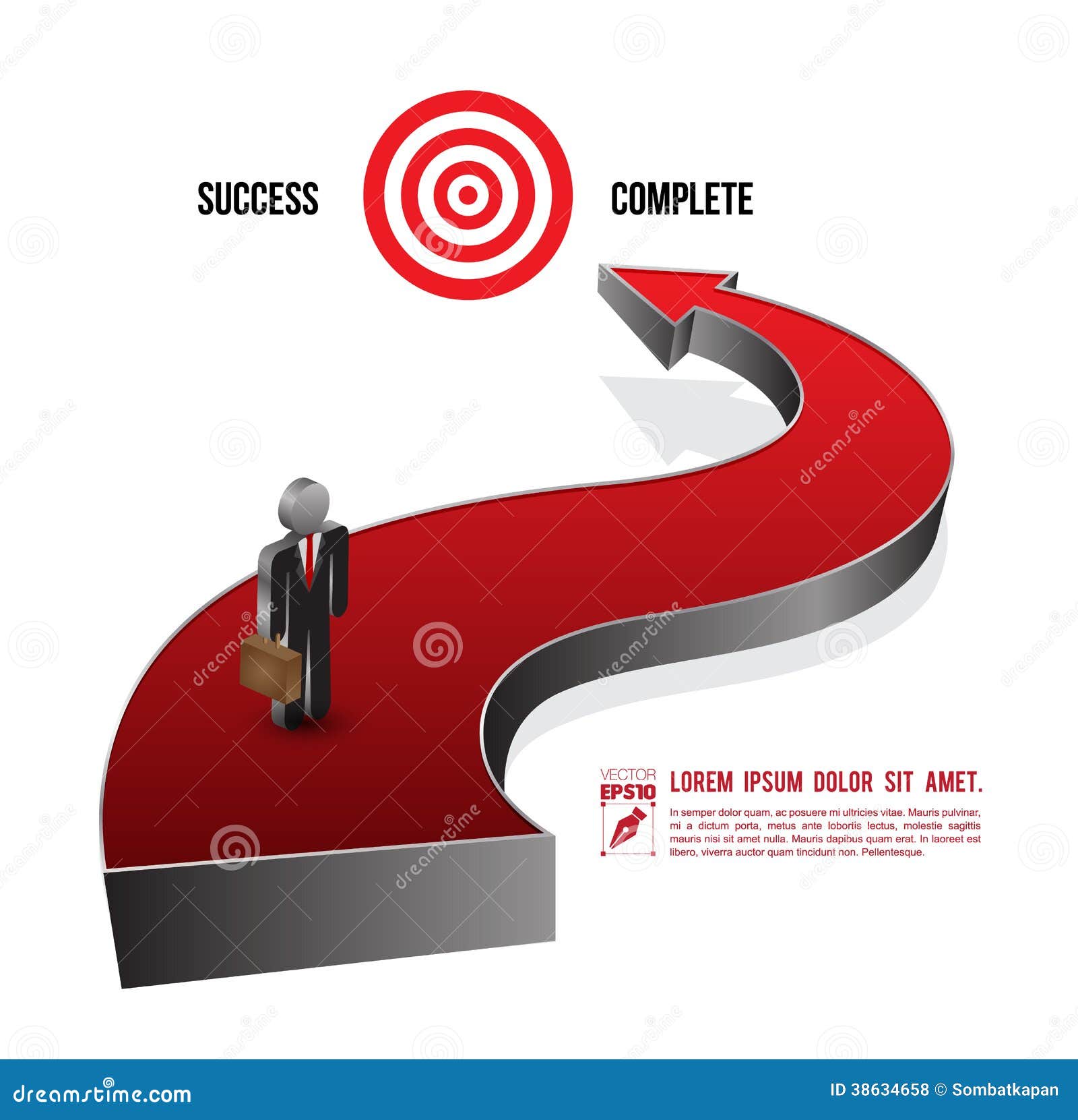 Arrow 3d go to target stock vector. Illustration of money - 38634658