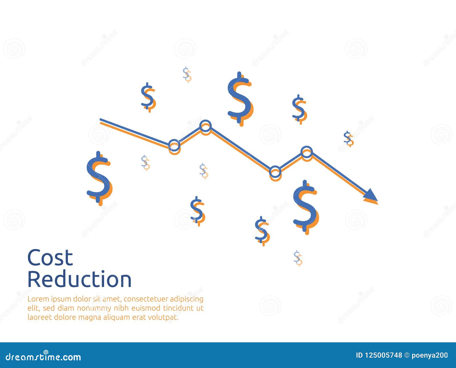 Arrow Decrease Icon. Dollar Money Fall Down Symbol. Economy Stretching ...