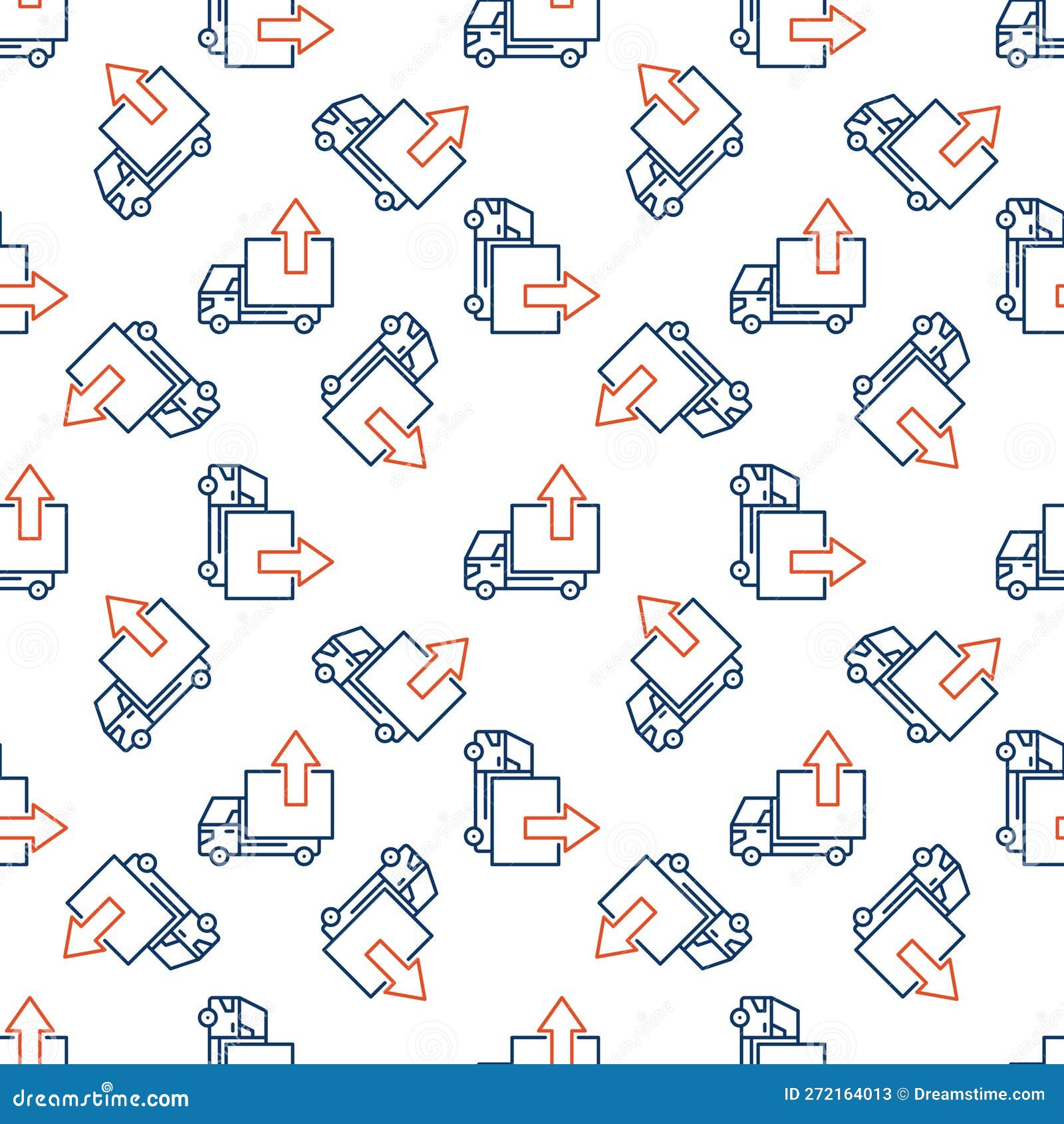 Arrow and Delivery Truck Vector Concept Line Seamless Pattern Stock ...