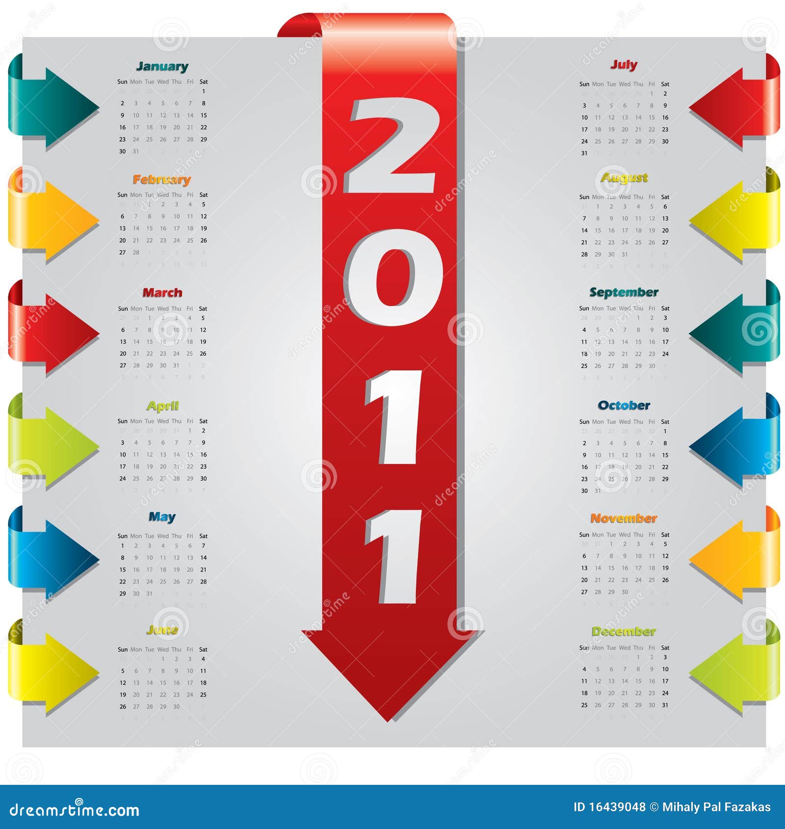 Arrow design 2011 calendar stock vector. Illustration of agenda - 16439048