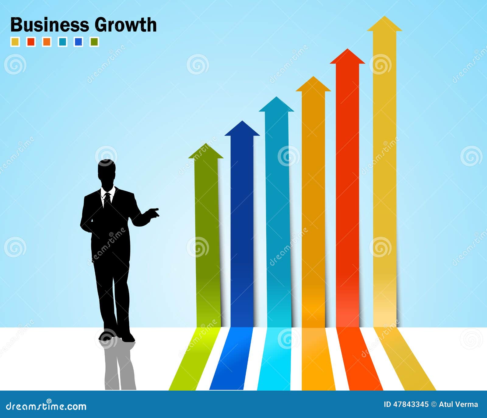 Arrow Diagram Infographics with Business Growth Stock Vector ...