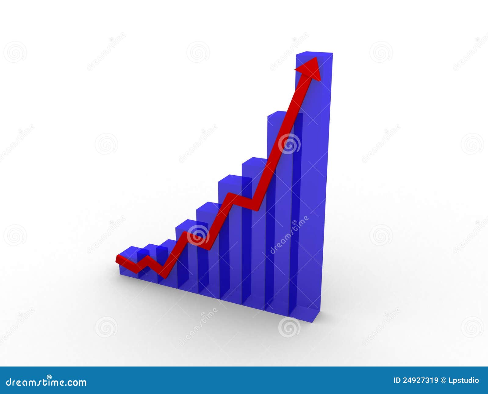 The Arrow of the Diagram Shows Growth and Success Stock Image - Image ...