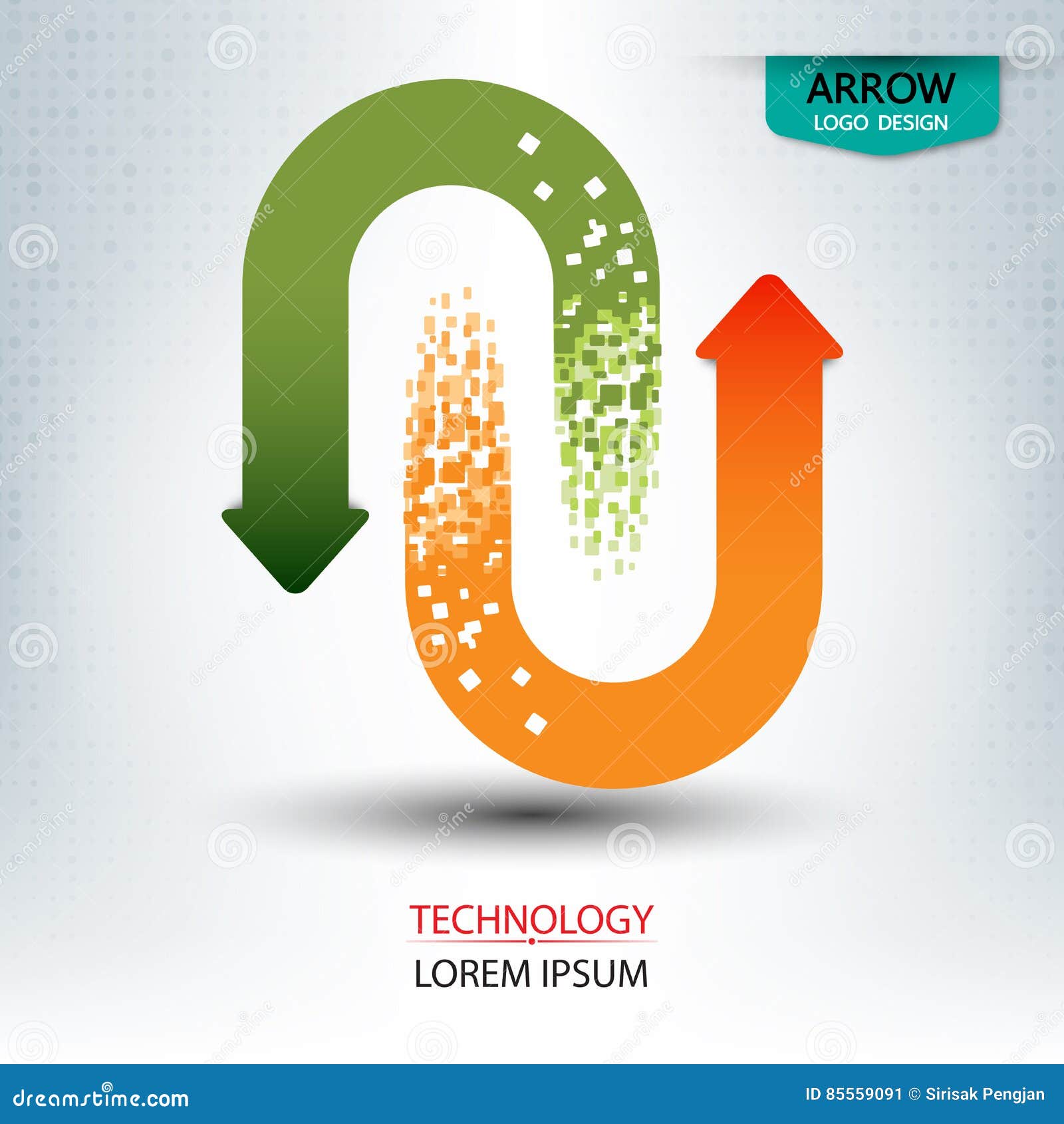 Arrow digital logo design stock illustration. Illustration of round ...