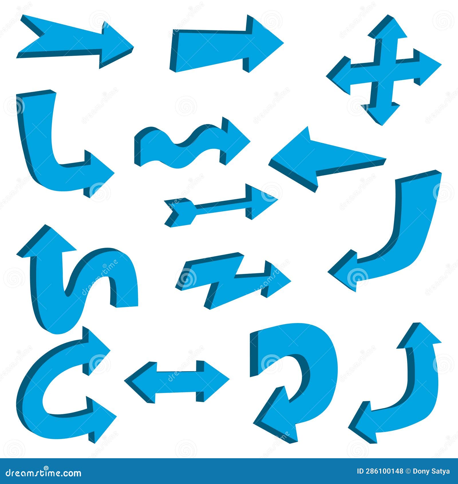 Arrow Direction 3d Shape Element Design Stock Illustration ...