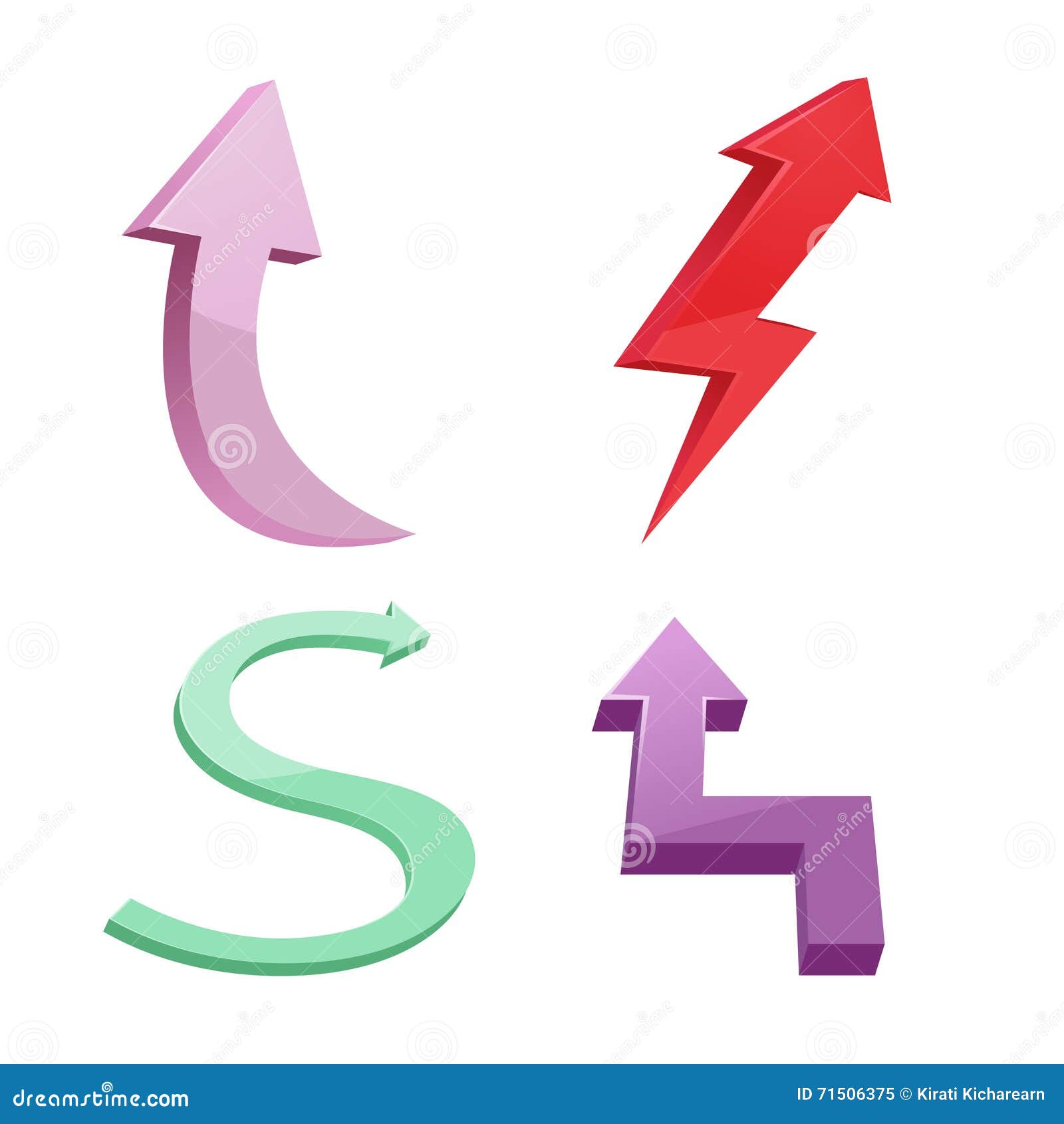 Arrow Direction Design Color Set Stock Vector - Illustration of motion ...