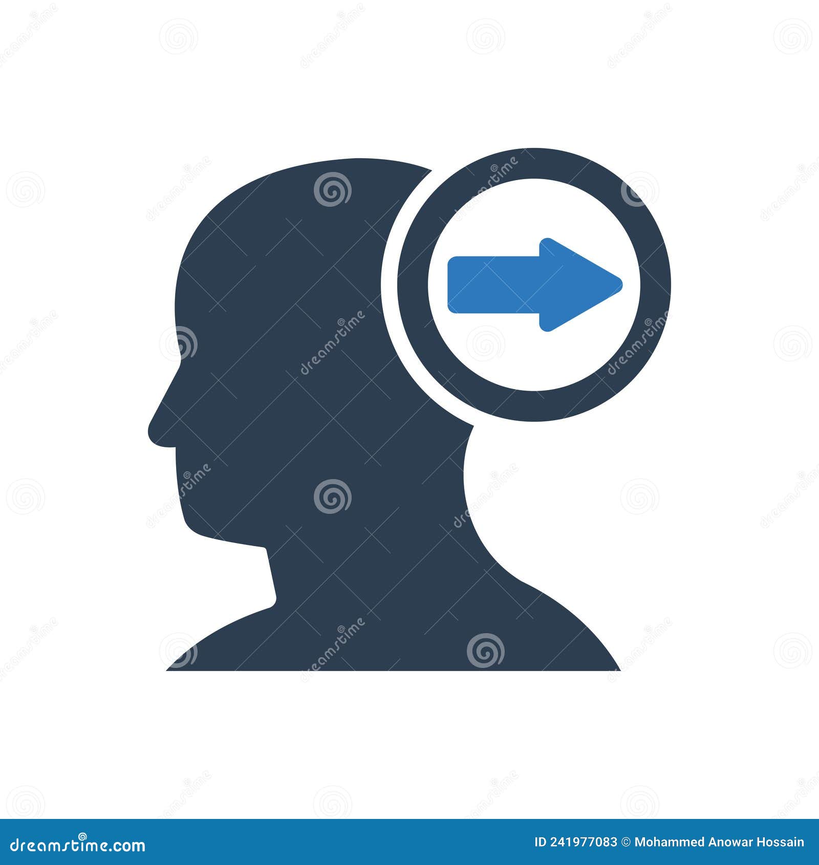 Arrow Direction Icon - Head Mind Thinking Icon Stock Vector ...