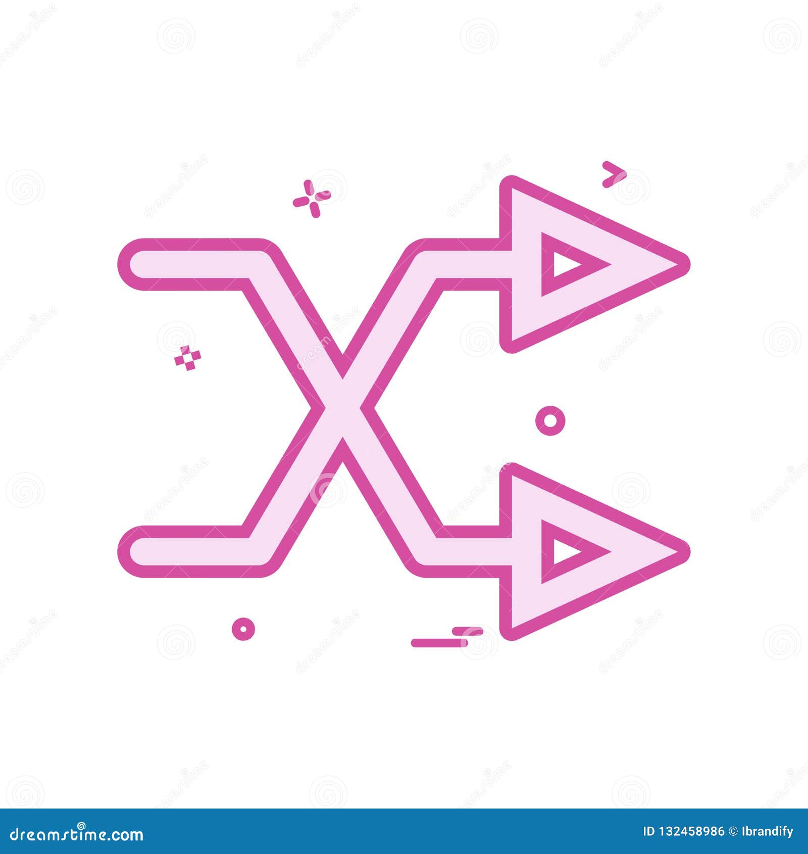 Arrow Direction Intersecting Right Two Icon Vector Design Stock Vector ...