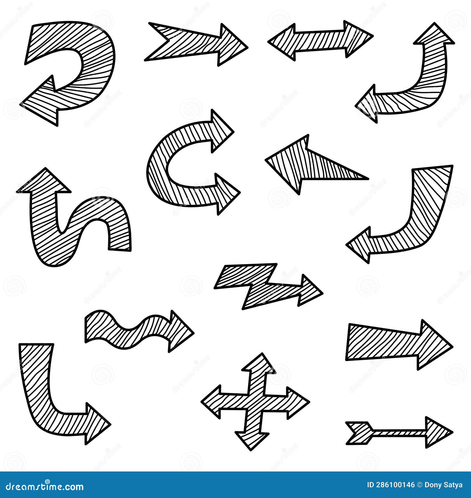 Arrow Direction Line Art Element Design Stock Illustration ...