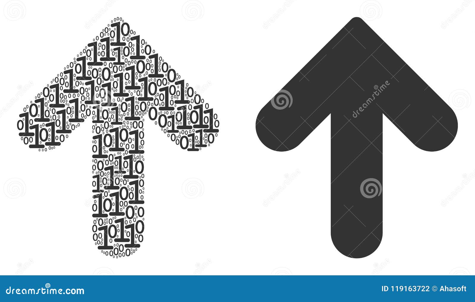 Arrow Direction Mosaic of Binary Digits Stock Vector - Illustration of pointer, composition ...