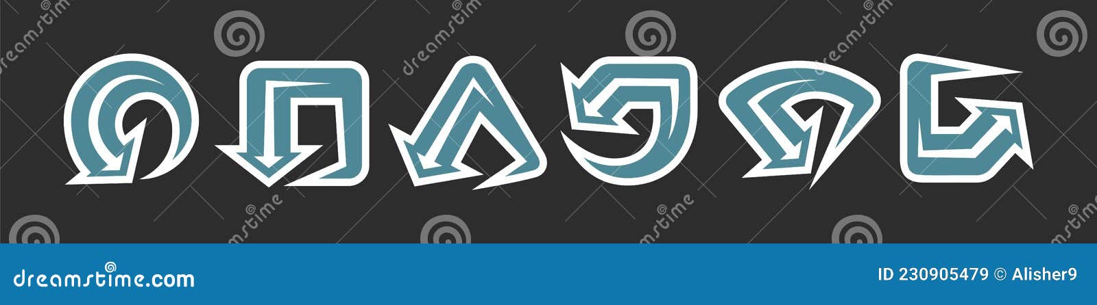 Arrow and Direction Pointer Signs Set Stock Vector - Illustration of ...