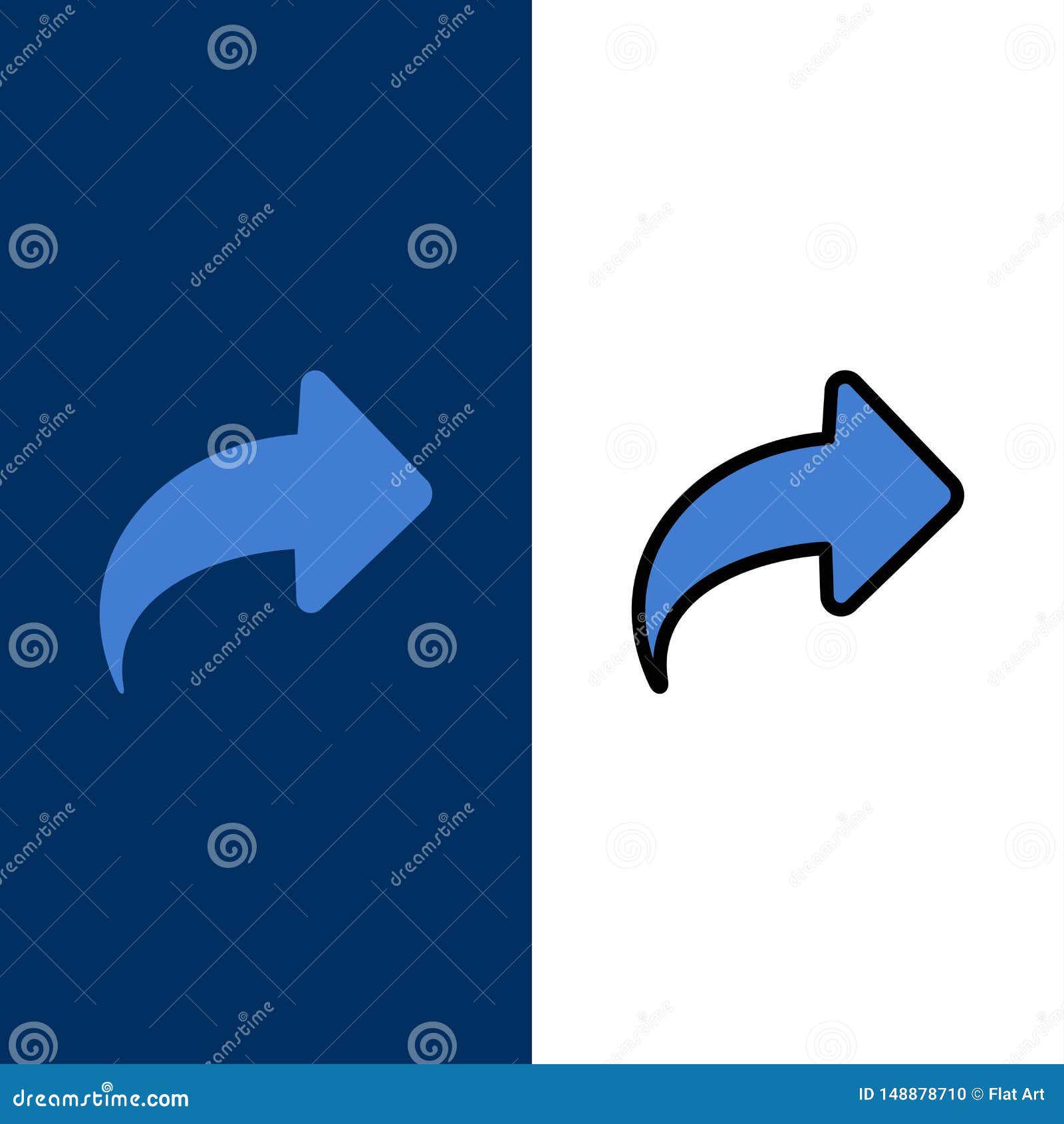 Arrow, Direction, Right, Forward Icons. Flat and Line Filled Icon Set ...