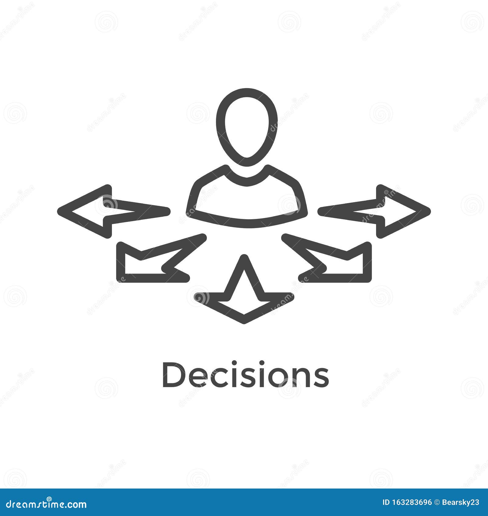 Arrow, Directional Way Sign Depicting Making a Decision or Choice Icon ...