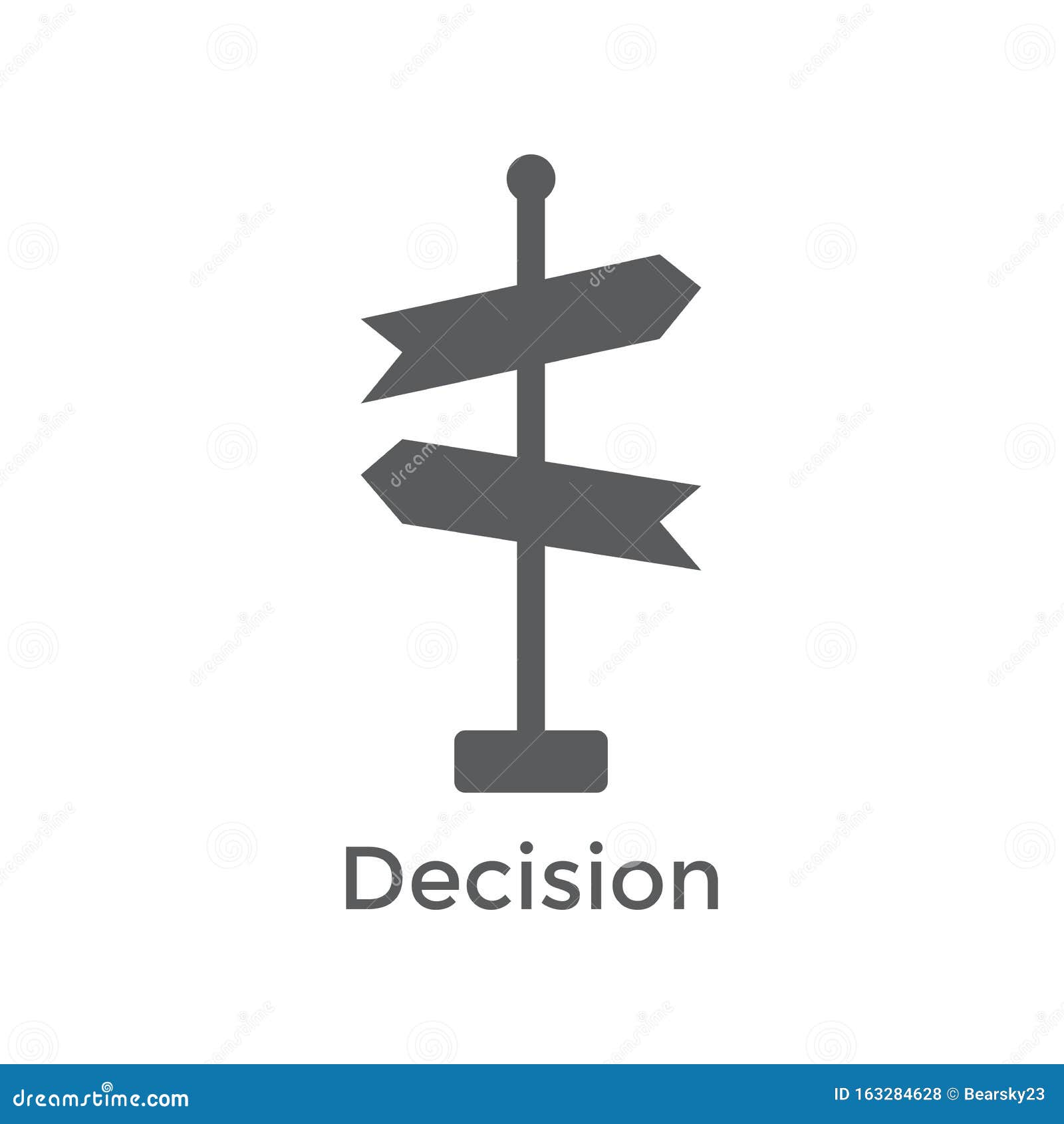 Arrow, Directional Way Sign Depicting Making a Decision or Choice Icon ...