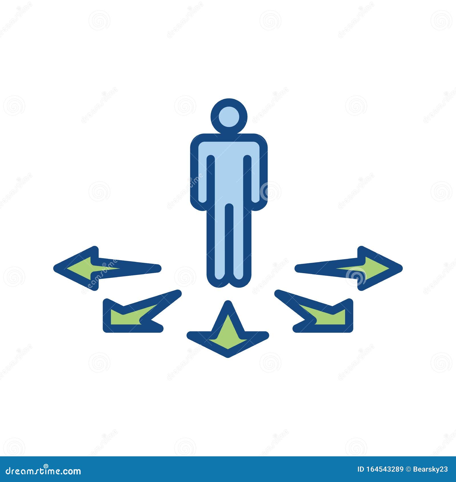 Arrow, Directional Way Sign Depicting Making a Decision or Choice Icon ...