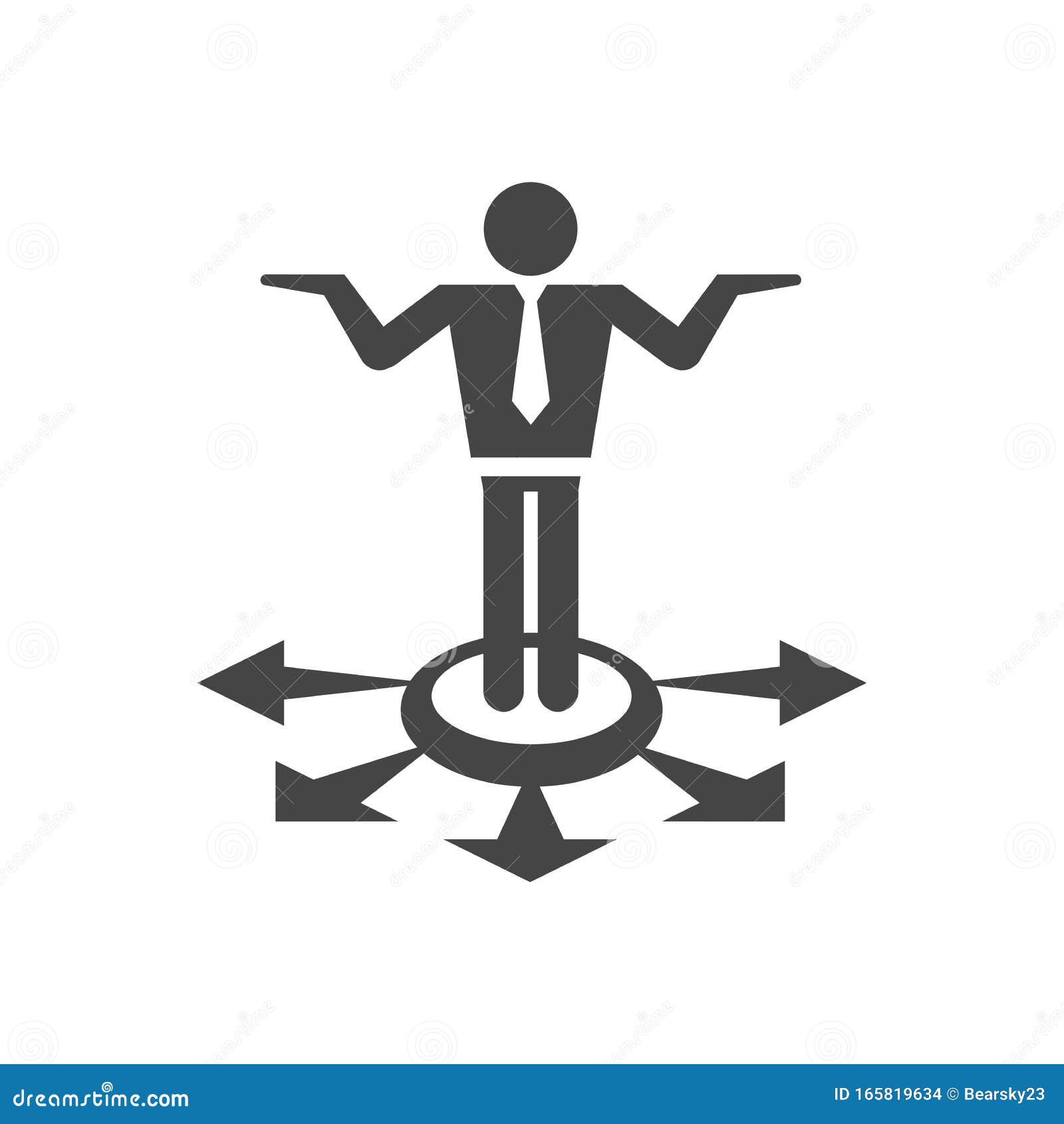 Arrow, Directional Way Sign Depicting Making A Decision Or Choice Icon ...