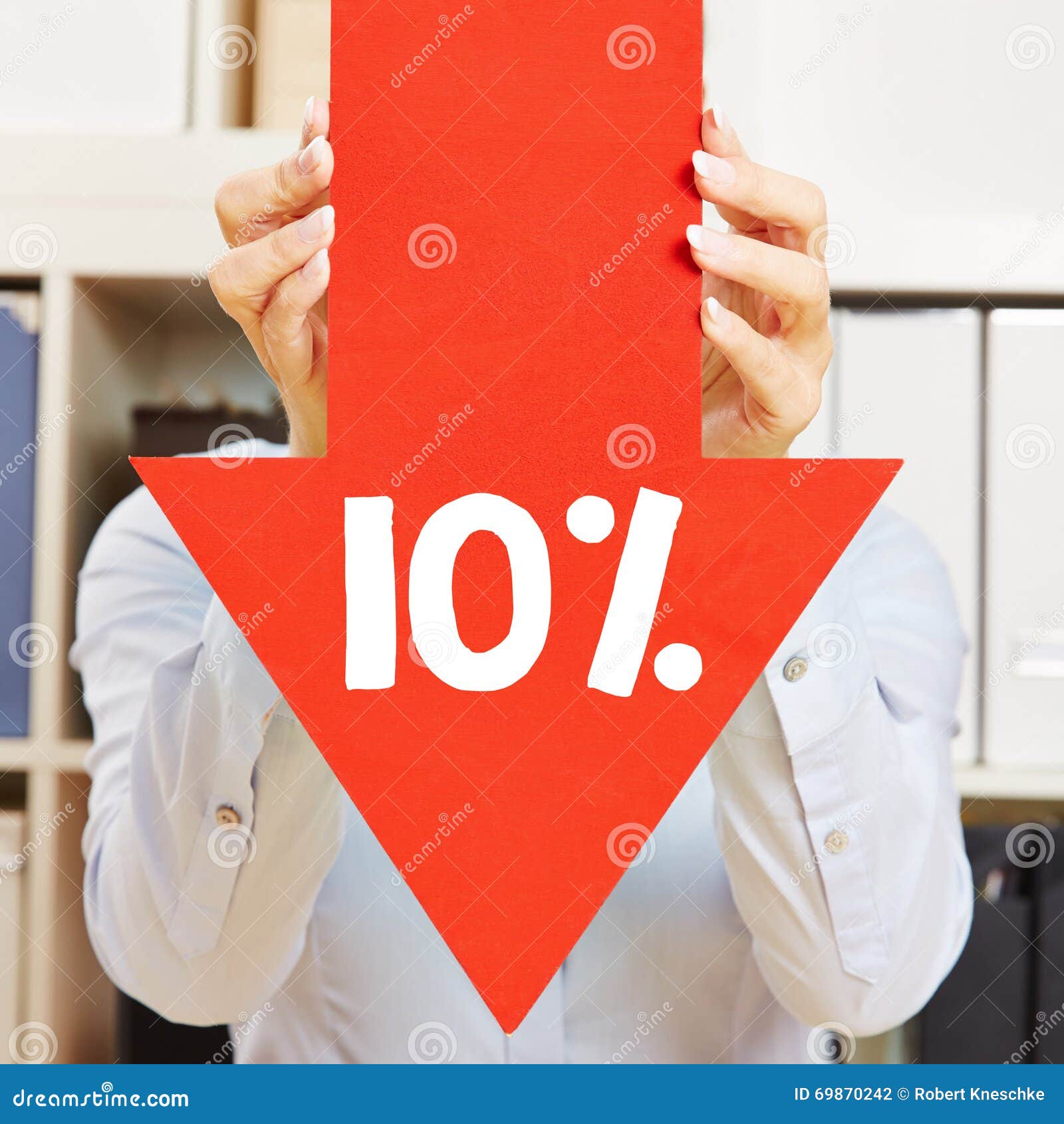 Arrow with 10 discount stock photo. Image of deal, woman - 69870242