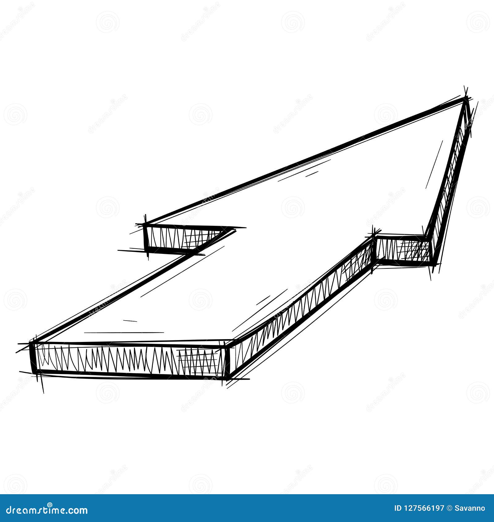 Arrow Doodle. Up Diagonal Sign Stock Vector - Illustration of template ...