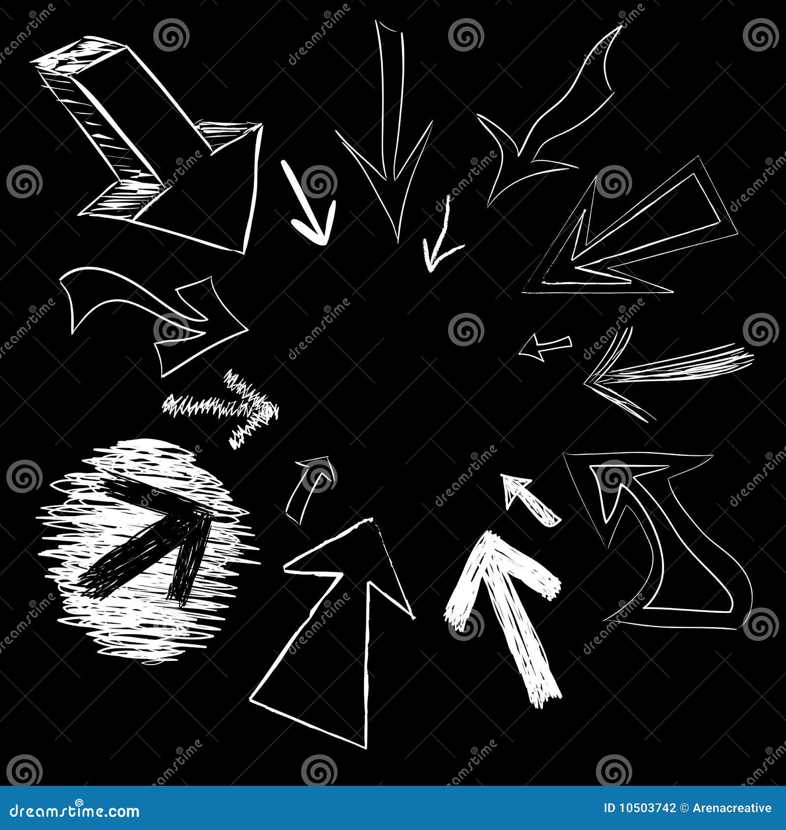 Arrow Doodles stock vector. Illustration of button, drawing - 10503742