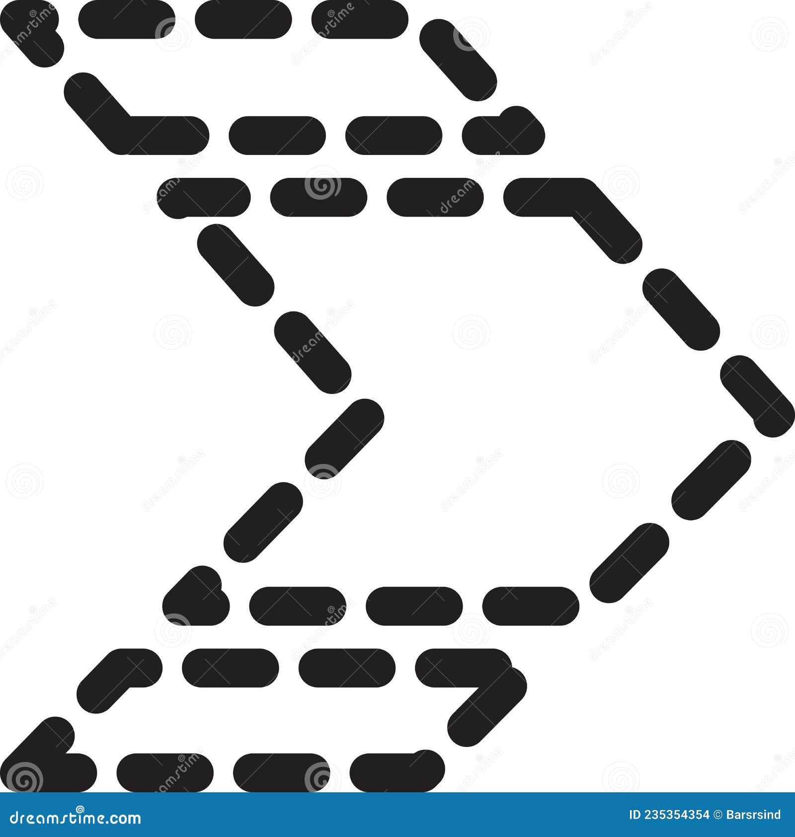 Arrow Dotted Line Showing Way Direction Vector Stock Vector ...