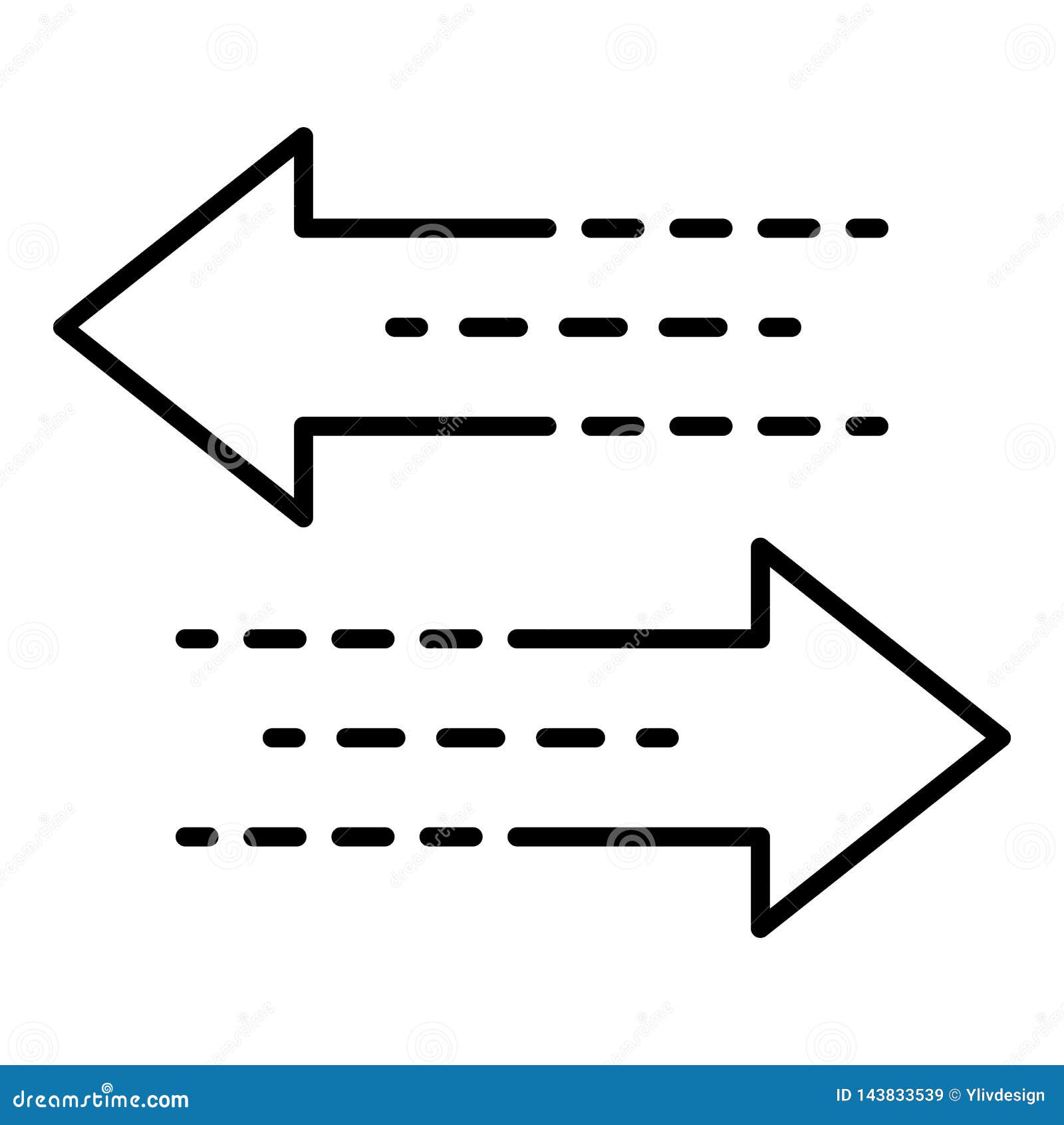 Arrow Double Direction Icon, Outline Style Stock Vector - Illustration ...