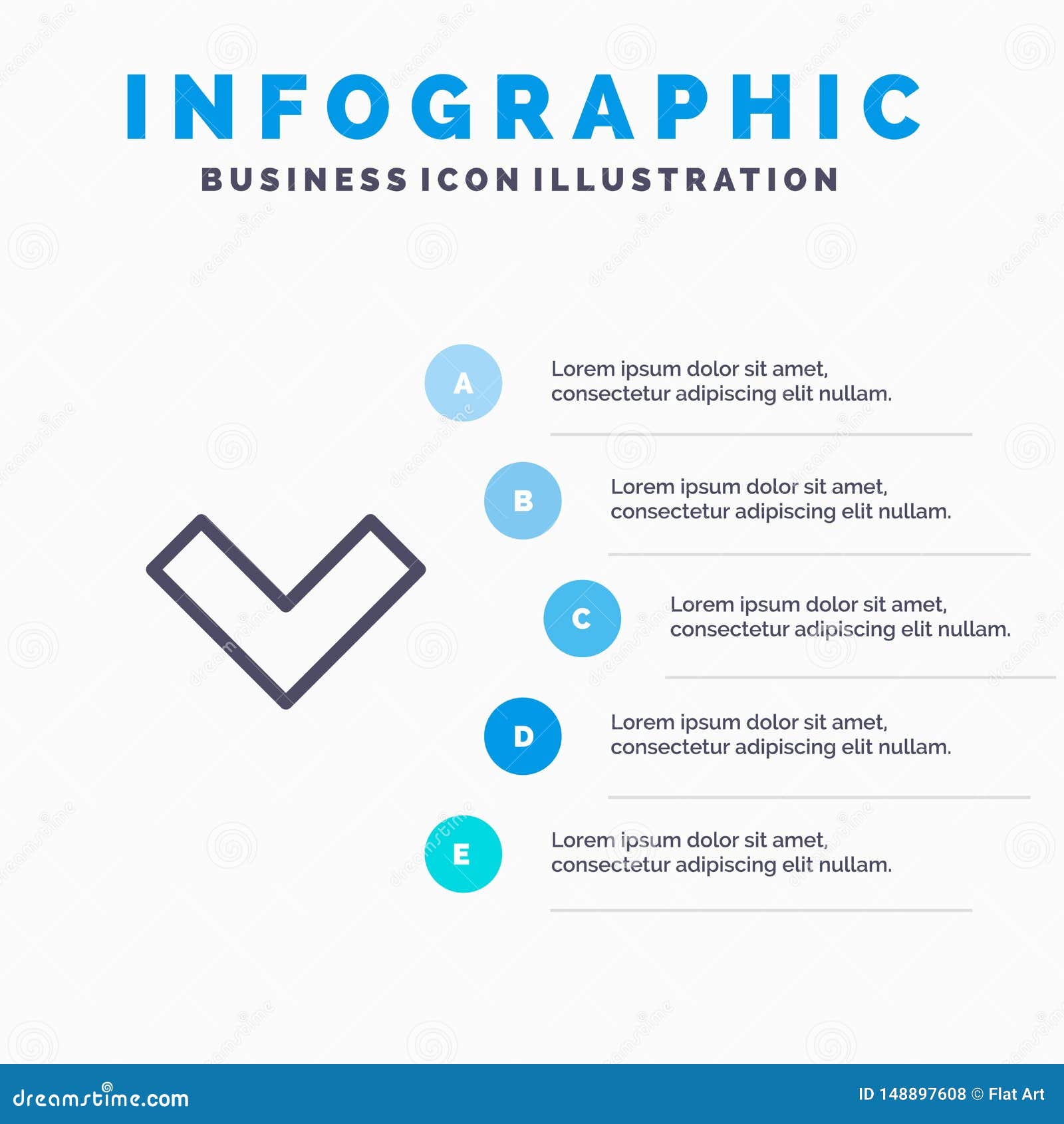 Arrow, Down, Back Line Icon with 5 Steps Presentation Infographics ...