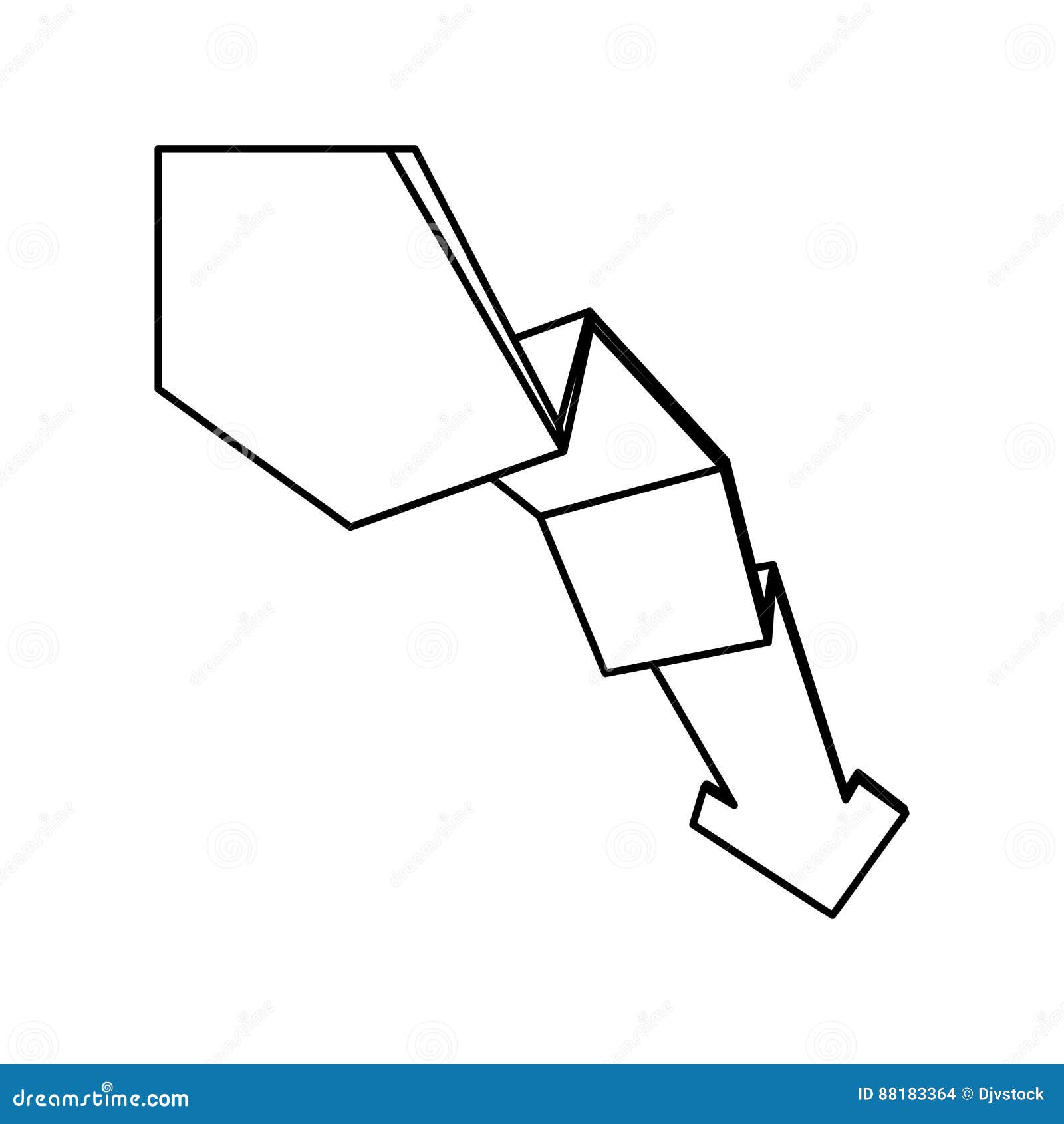 Arrow down decrease stock illustration. Illustration of isolated - 88183364