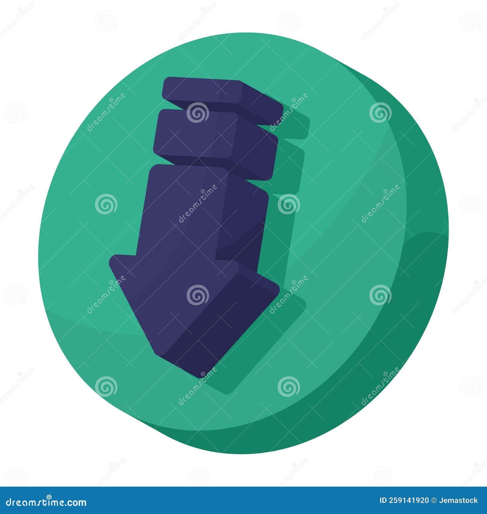 Arrow Down Direction Button Stock Vector - Illustration of printing ...