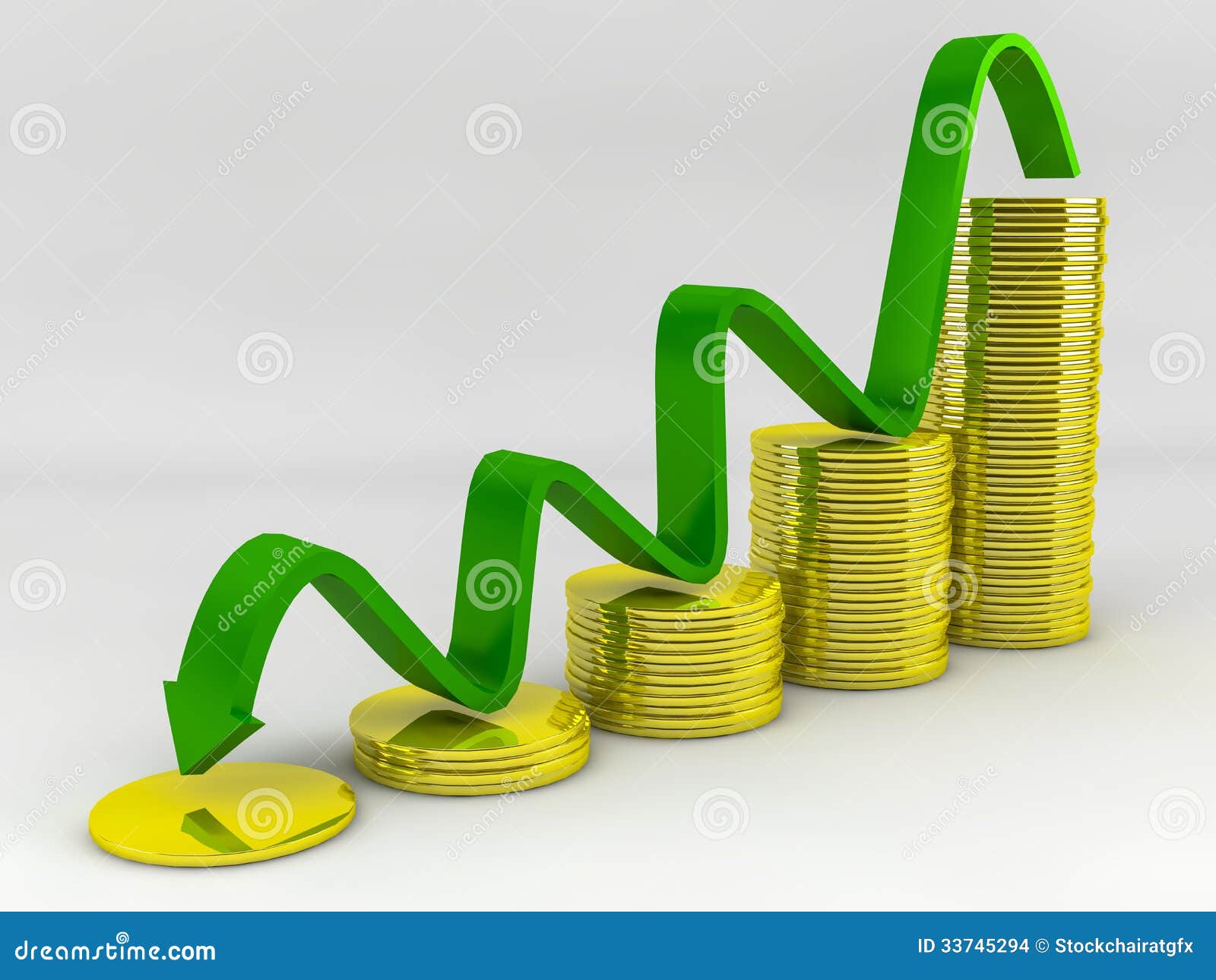 Arrow down with stock illustration. Illustration of economy - 33745294