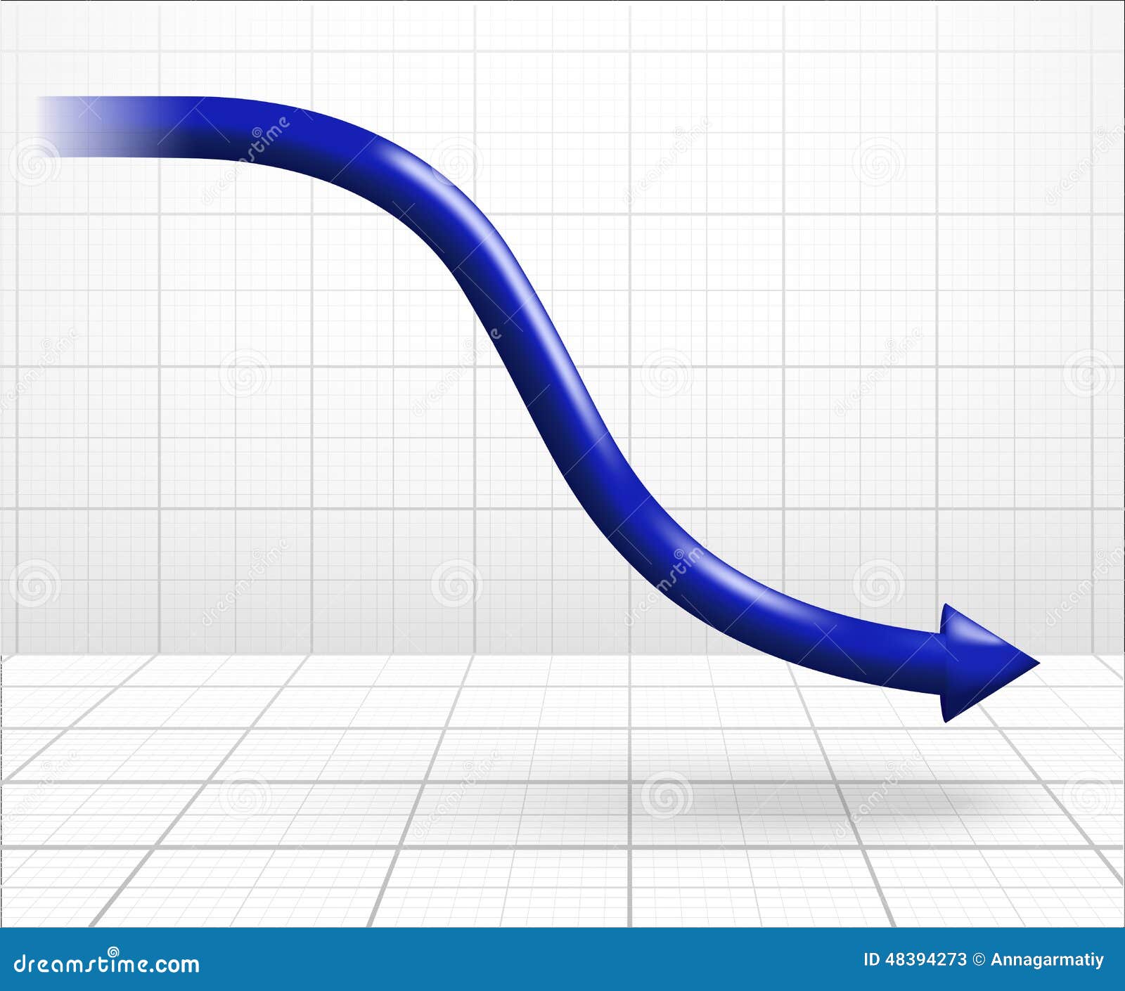 Arrow down graph stock vector. Illustration of drop, banking - 48394273