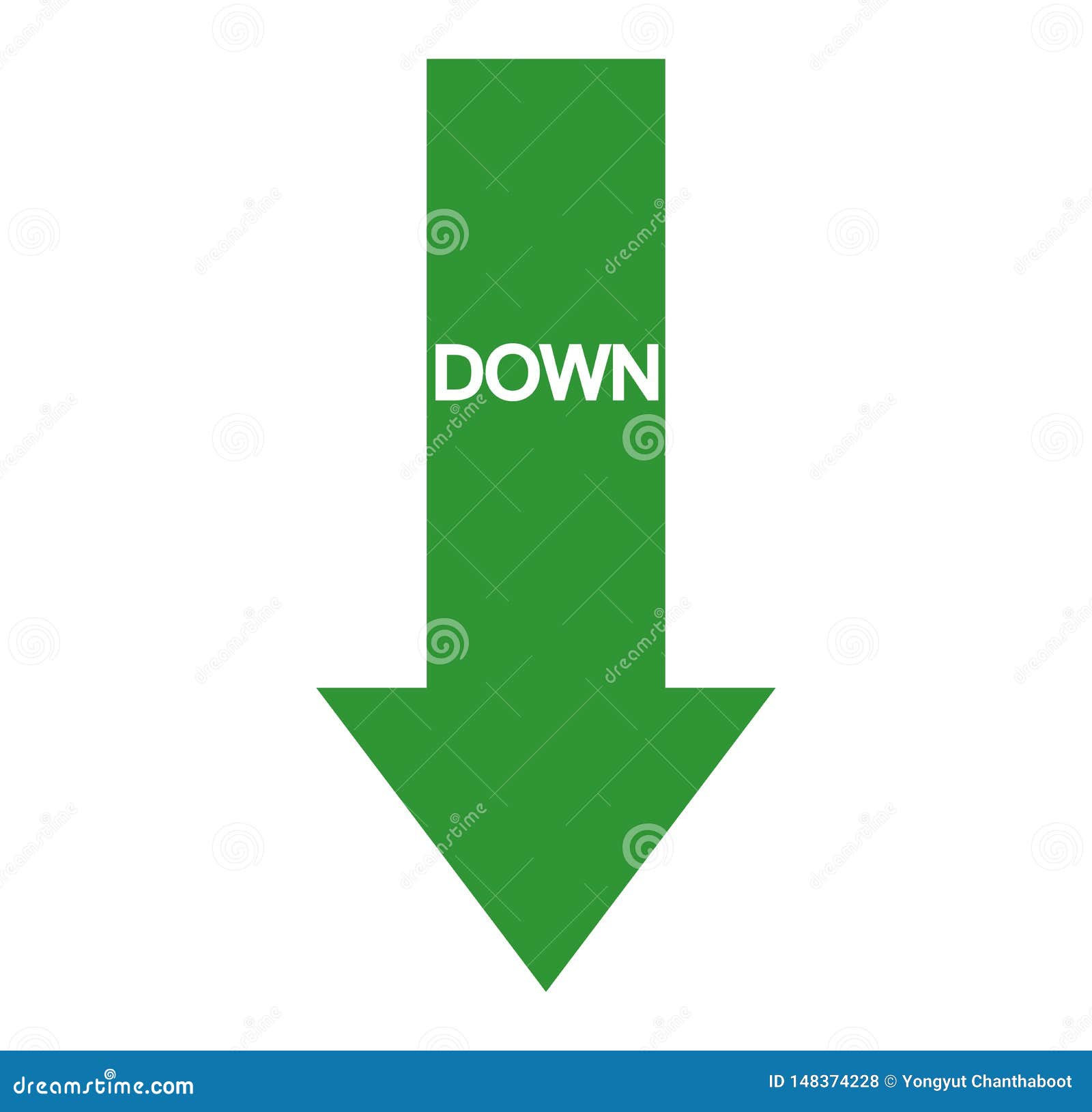 Arrow Down Green Icon,Vector Illustration, Isolate on White Background ...