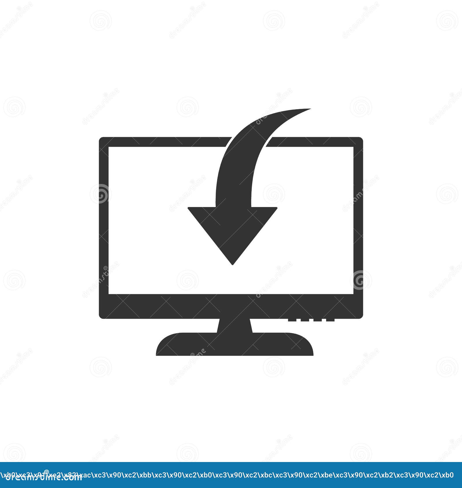 Arrow Down Icon Black on a Computer. Download Arrow Stock Vector ...
