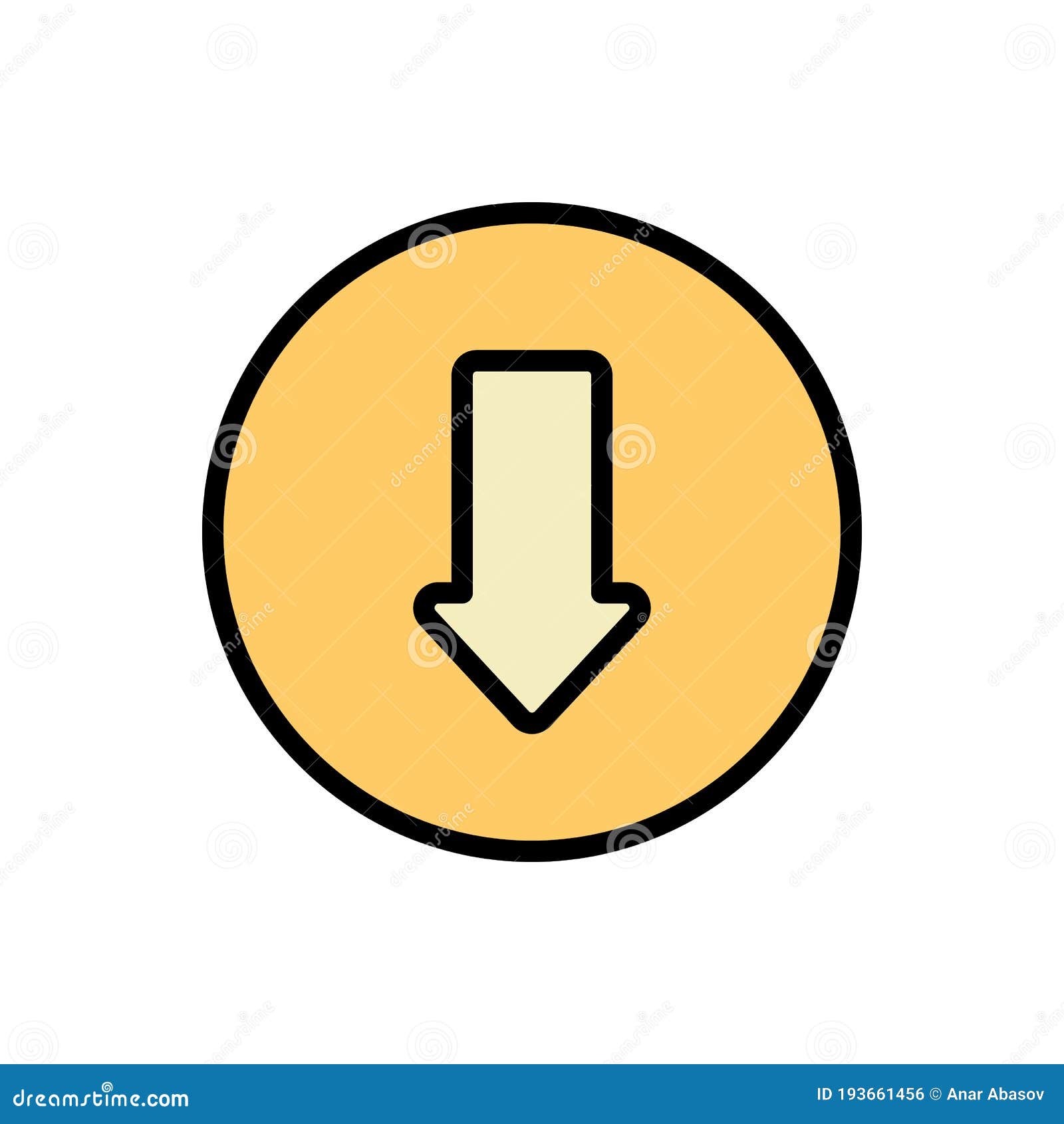 Arrow Down Icon. Simple Color with Outline Vector Elements of Pointer Icons for Ui and Ux ...