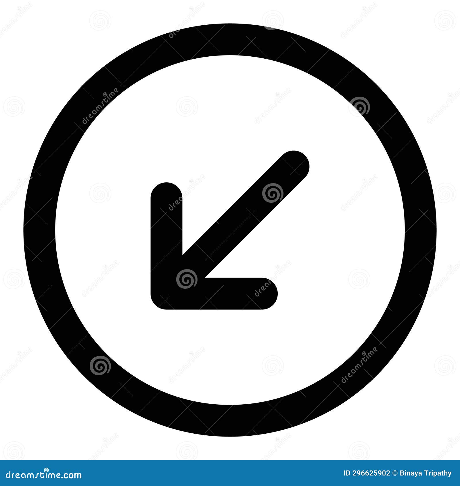 Arrow Down Left Raster Icon Stock Illustration - Illustration of export ...