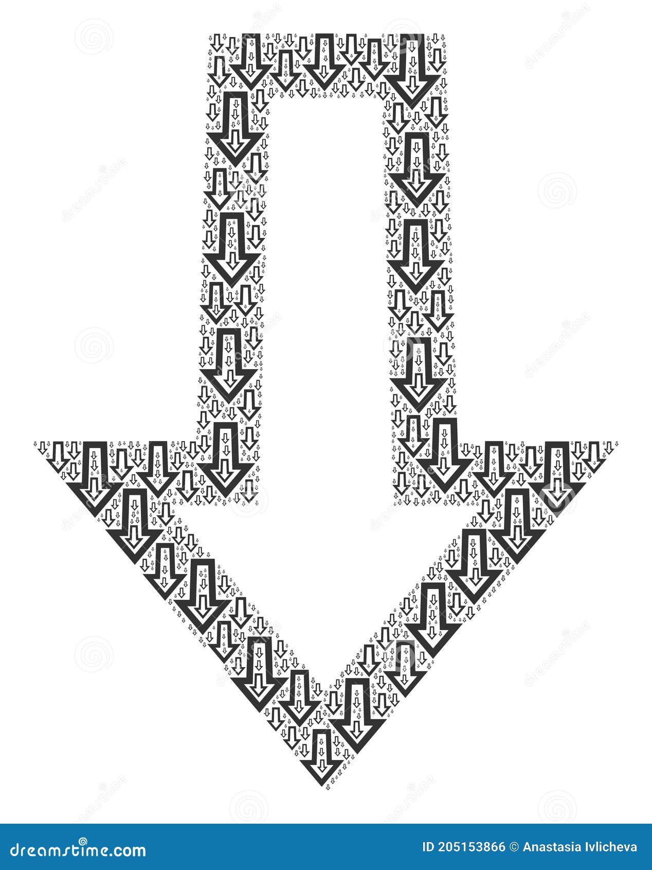 Arrow Down Recursion Composition of Itself Icons Stock Vector ... Arrow Down Recursion Composition of Itself Icons Stock Vector ...