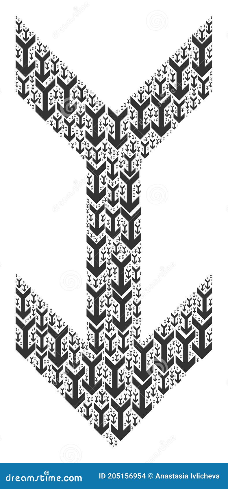 Arrow Down Recursion Mosaic of Itself Items Stock Vector - Illustration ...