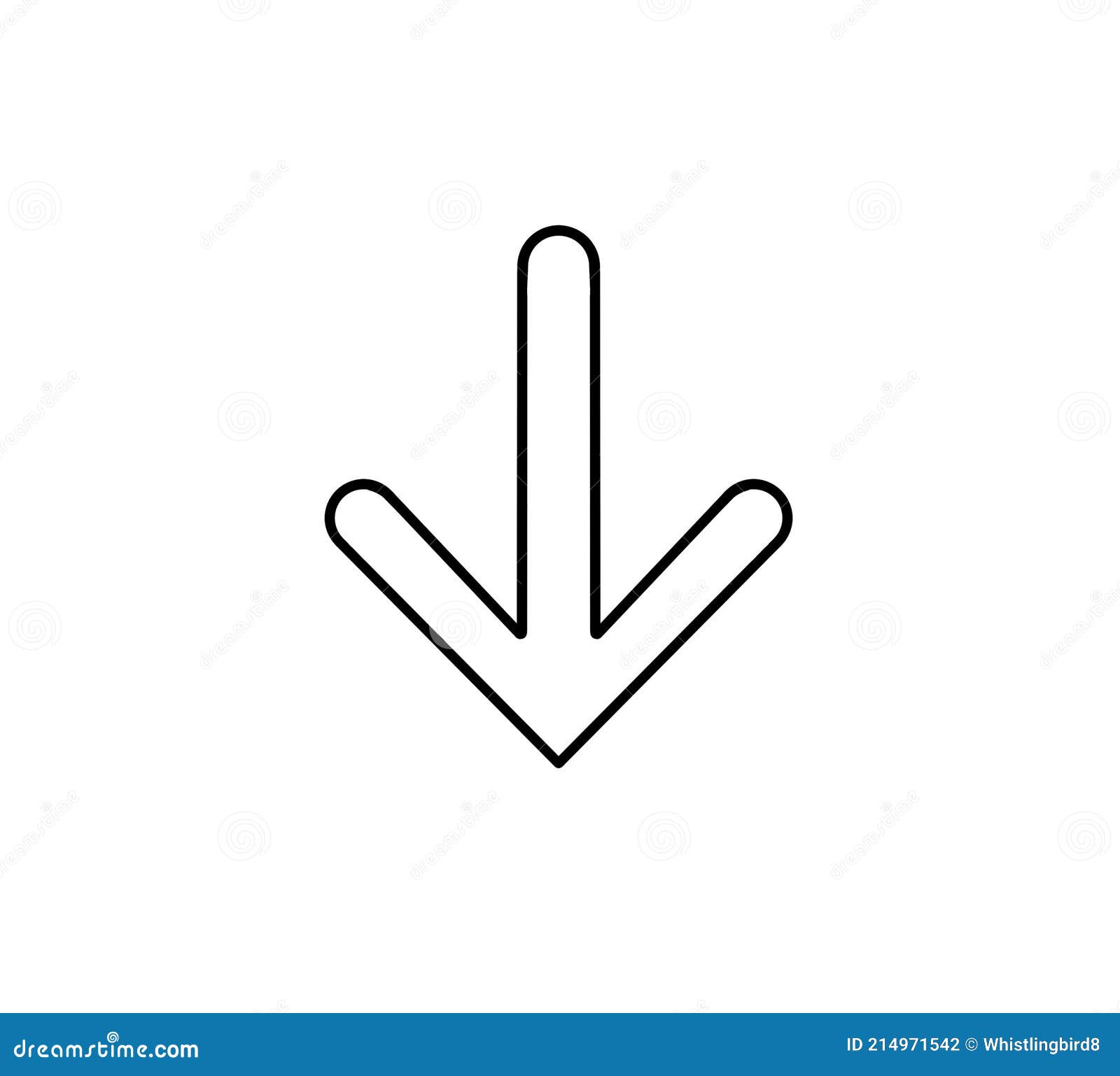 Arrow Down on White Background Stock Illustration - Illustration of ...