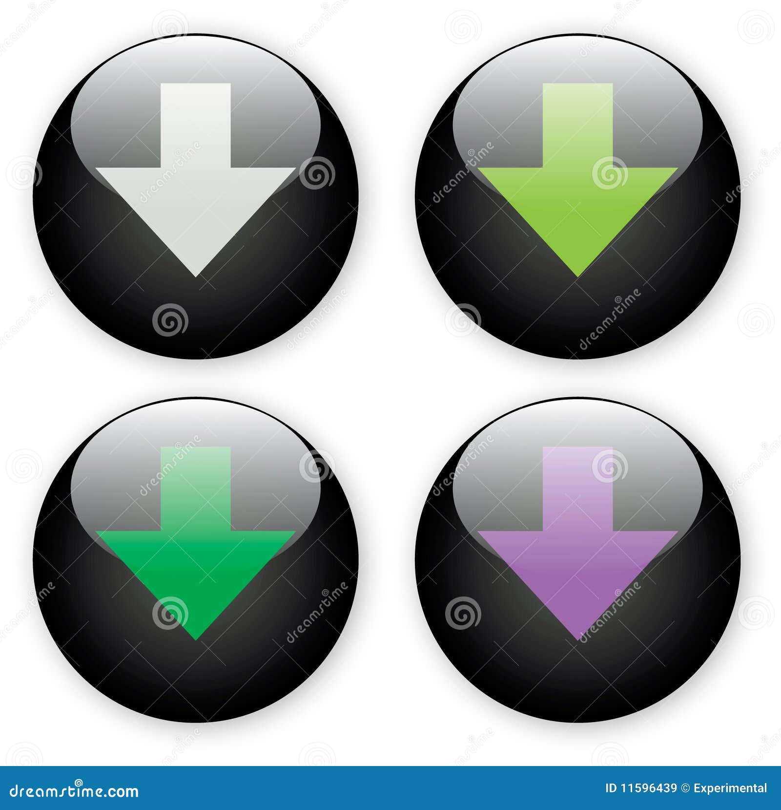 Arrow Download Black Button Icon Stock Vector - Illustration of graphic ...