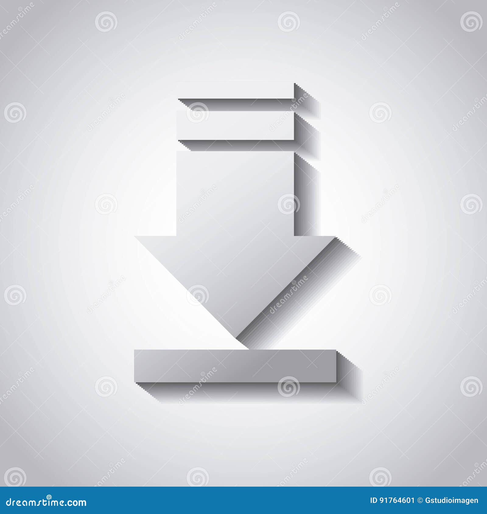 Arrow download file icon stock vector. Illustration of document - 91764601