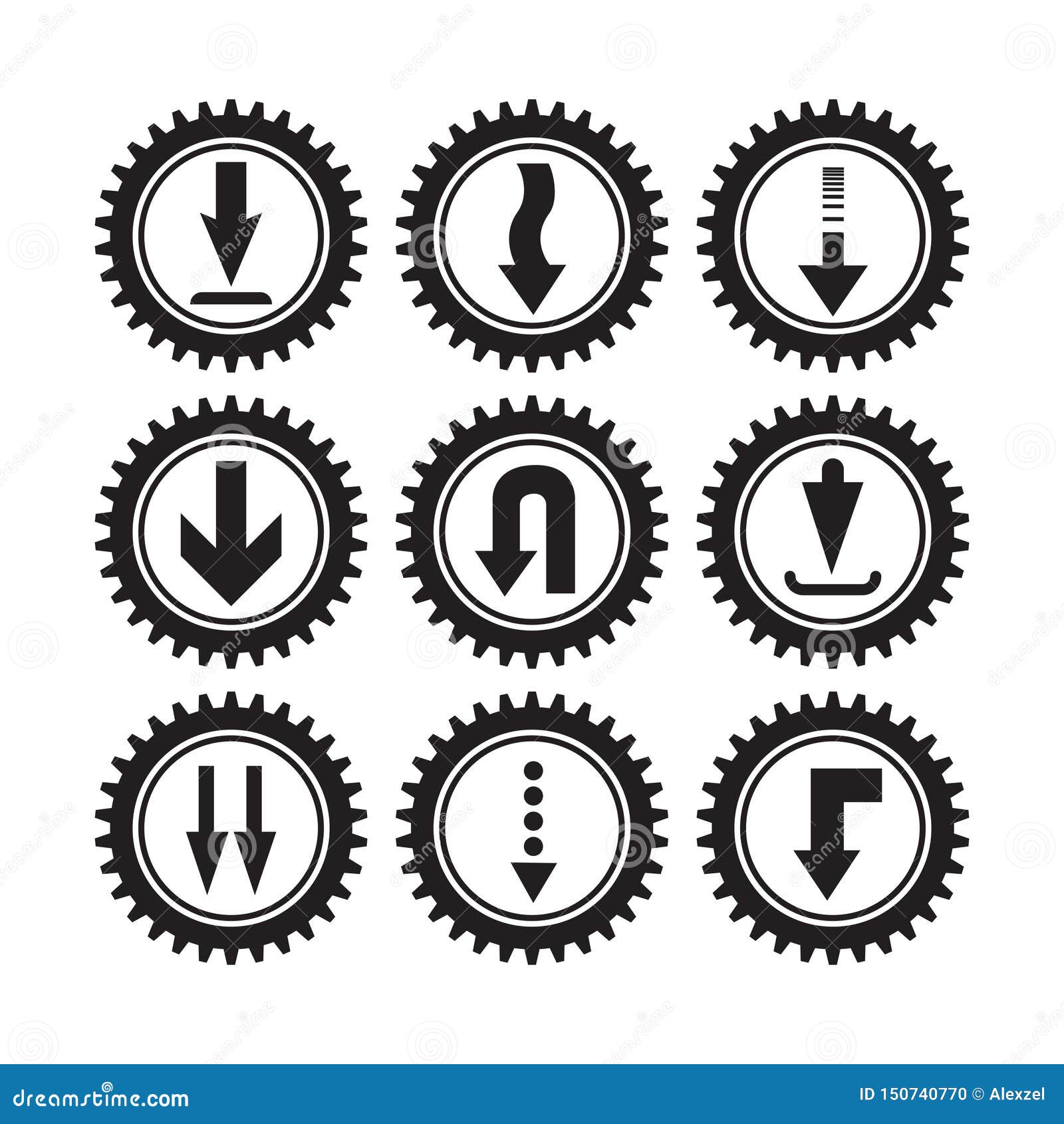 Arrow Download Loading Icons Stock Vector - Illustration of graphic ...