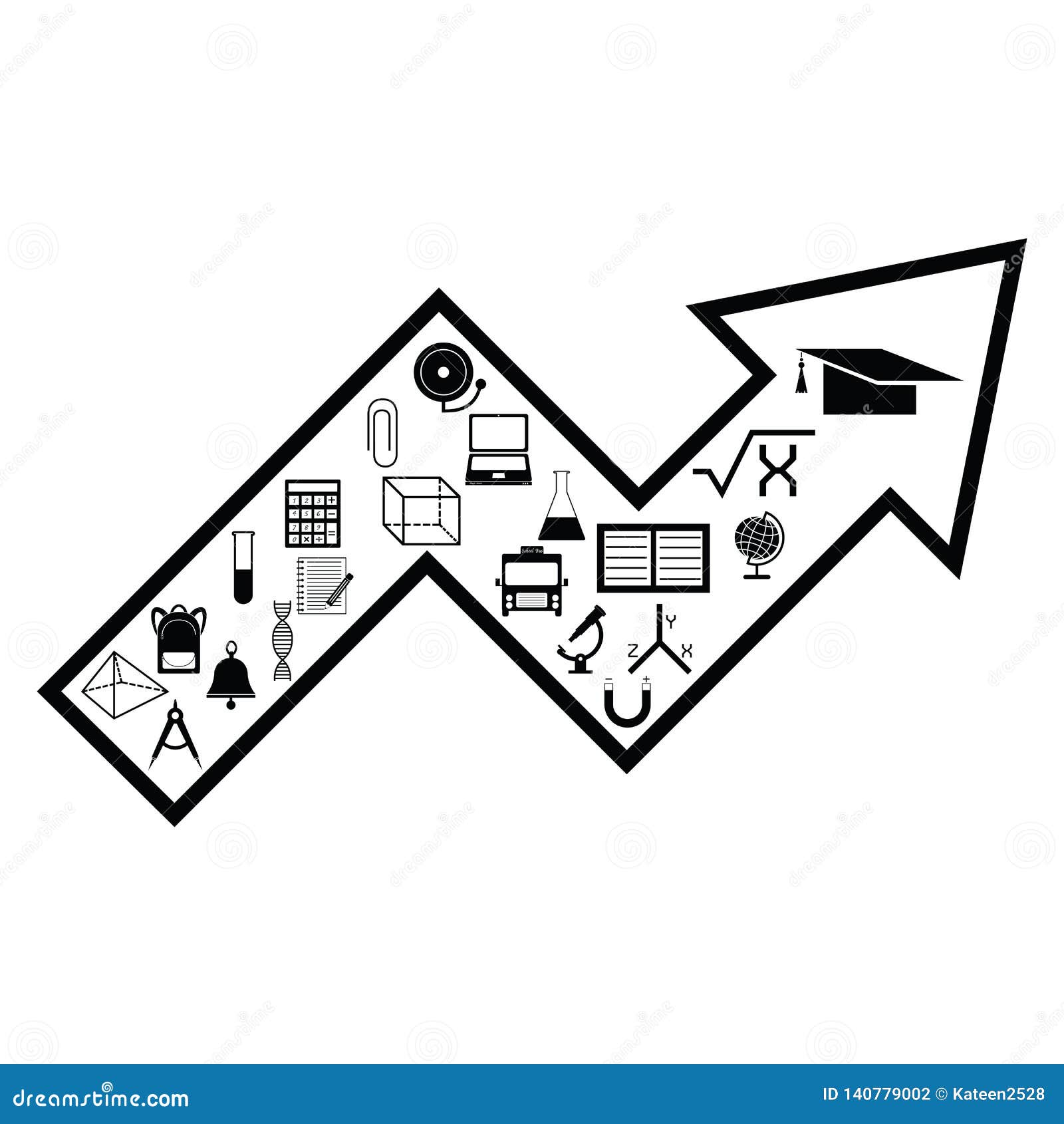 Arrow education concept stock vector. Illustration of university ...
