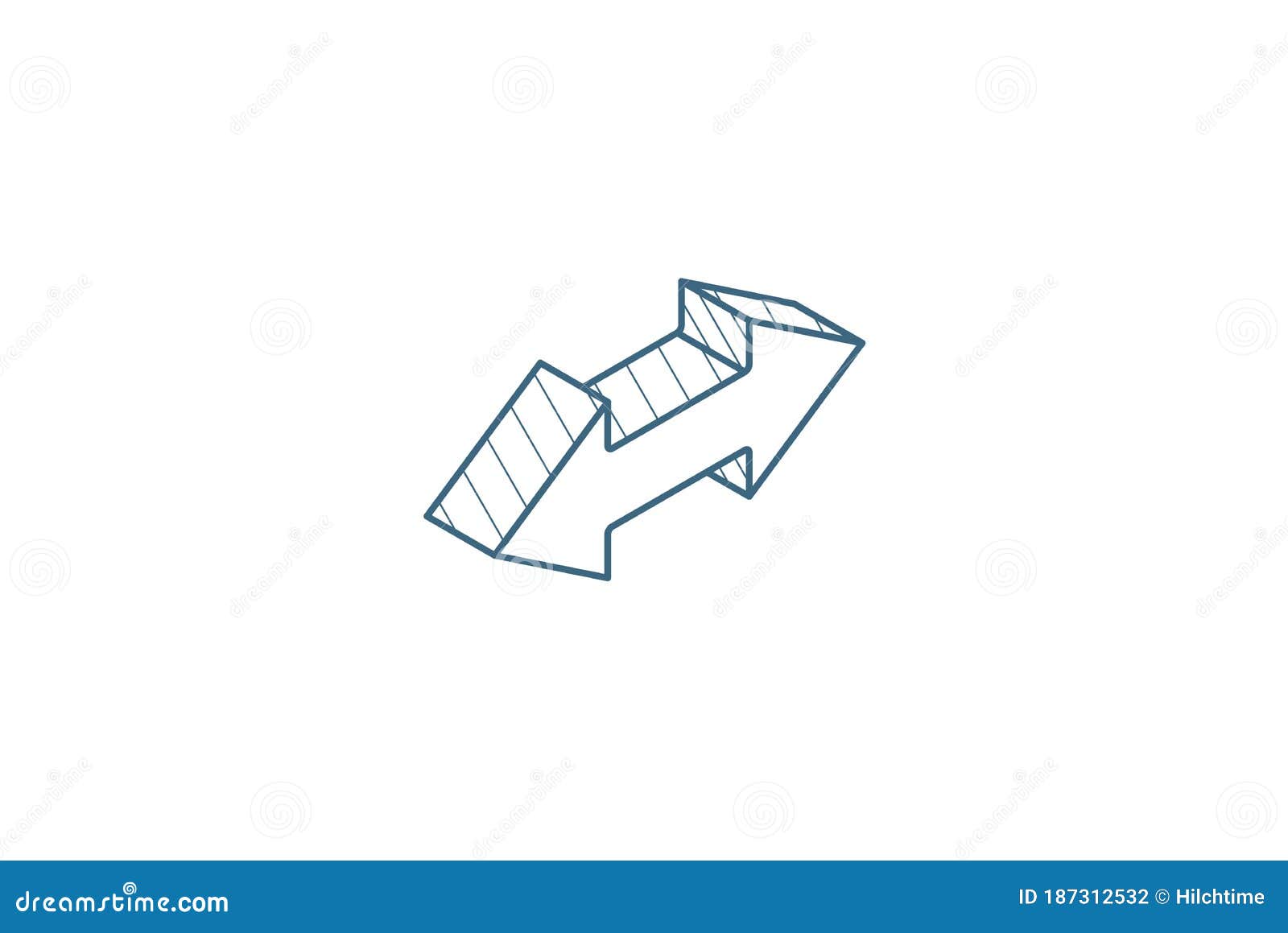 Arrow Exchange Isometric Icon. 3d Line Art Technical Drawing. Editable ...