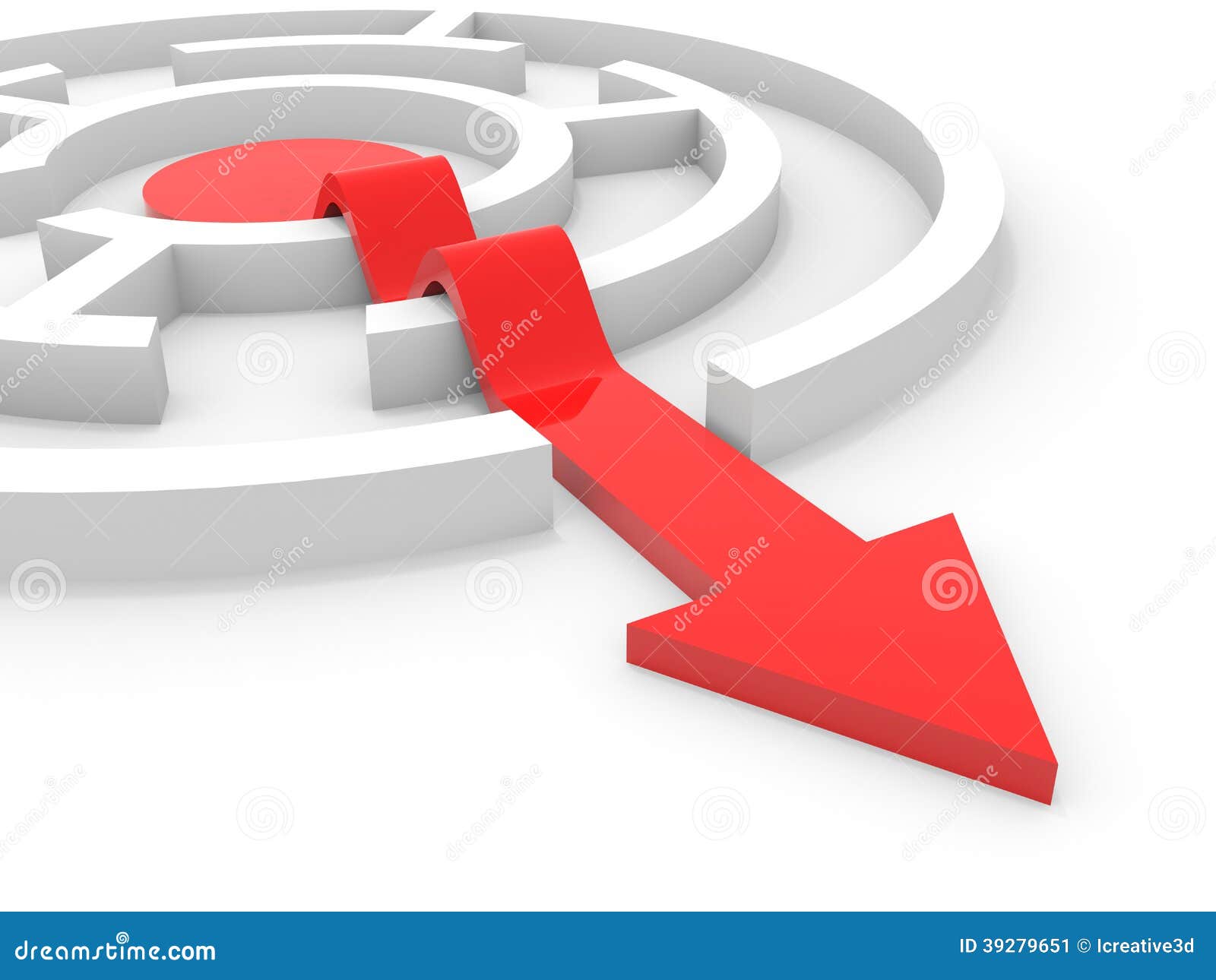 Arrow Exit from Maze. Clever Solution Stock Illustration - Illustration ...