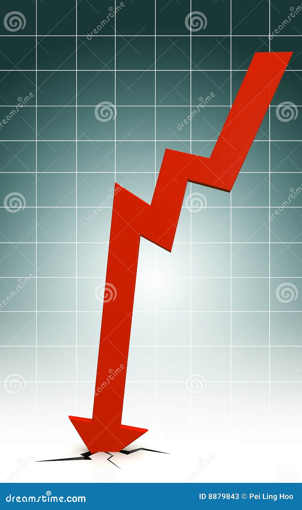 Arrow Fall Down Crash the Floor Stock Illustration - Illustration of ...