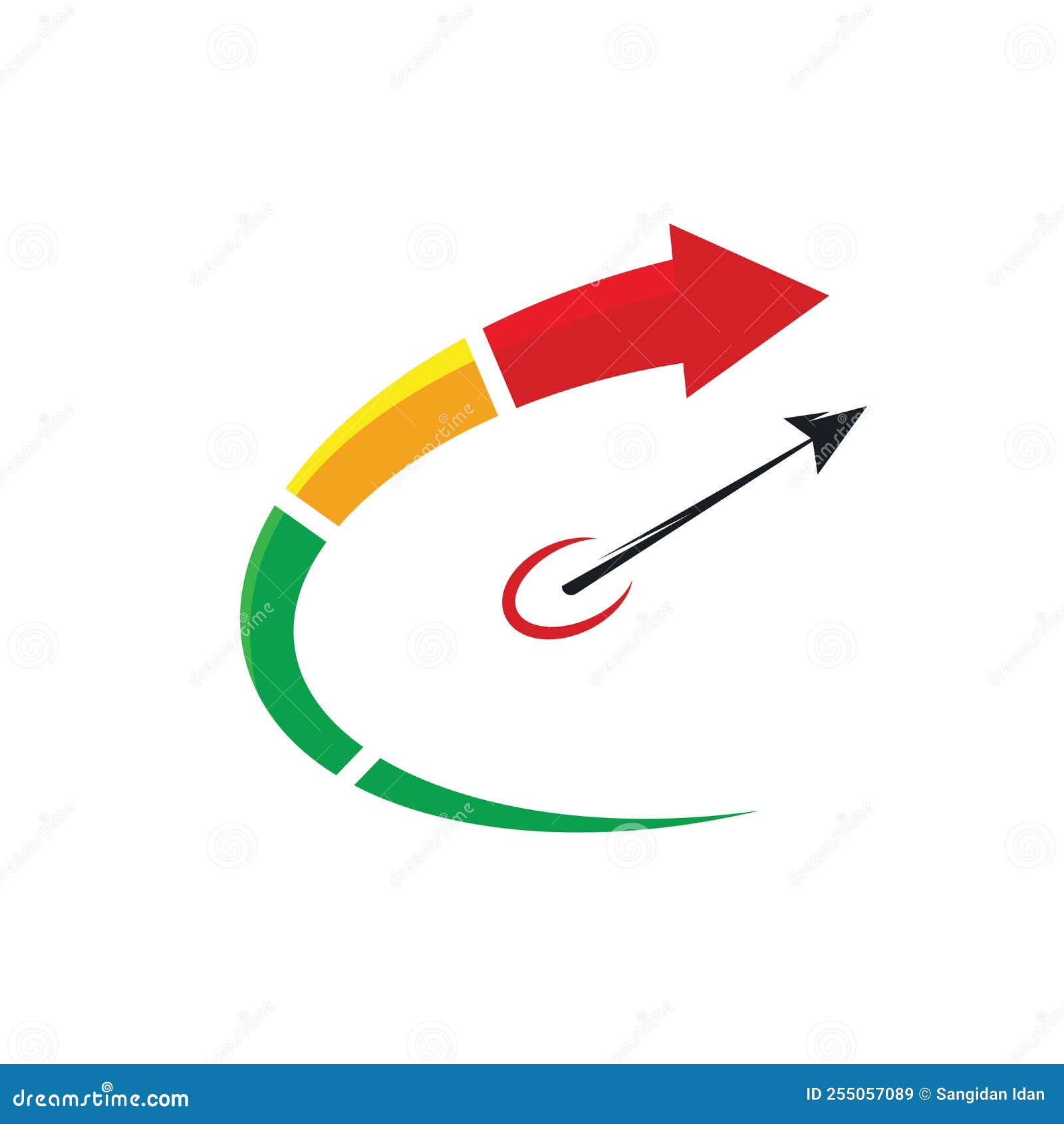 Arrow Fast Speedometer Icon Vector Illustration Concept Design Stock ...