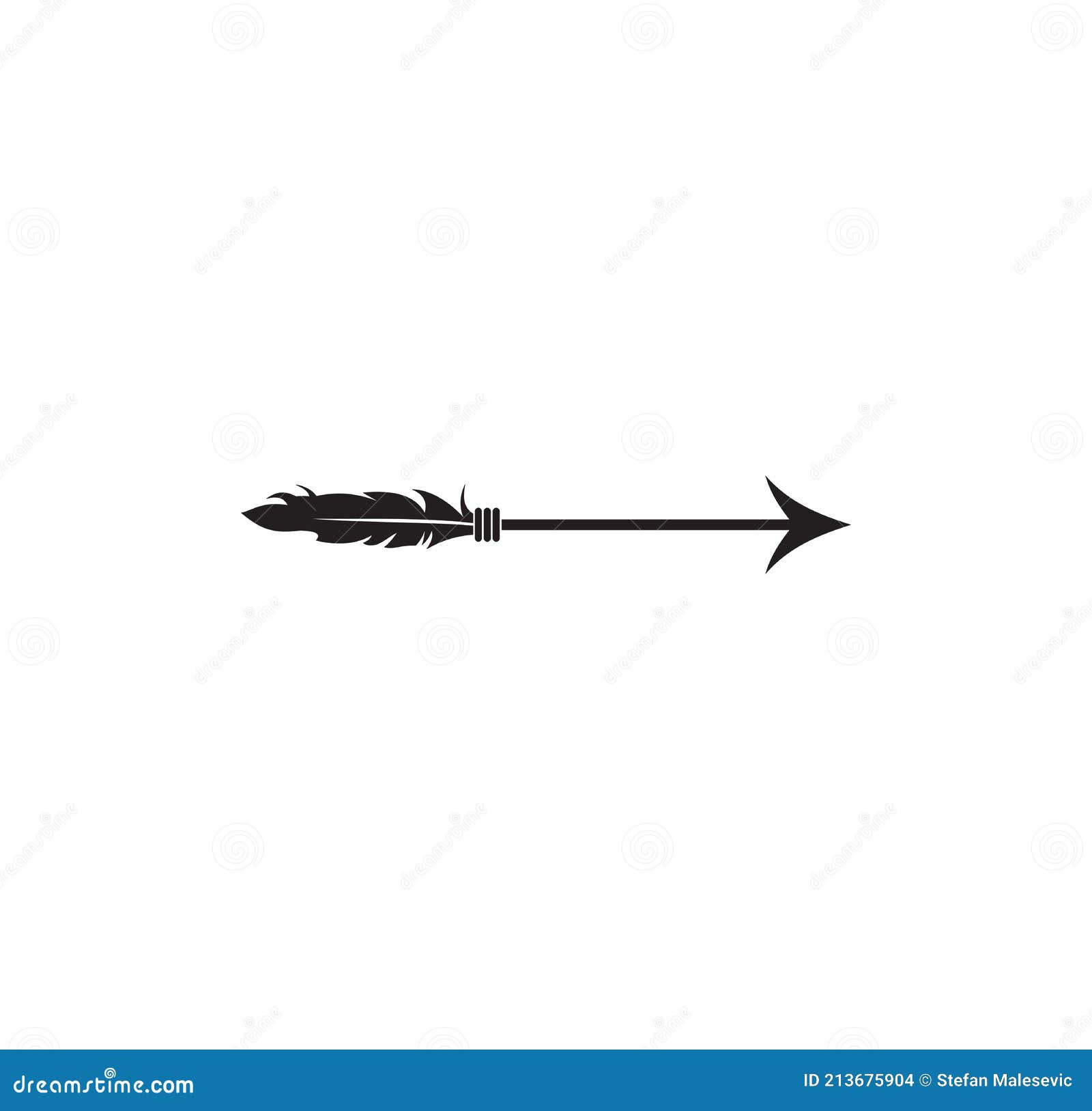 Arrow with feather stock vector. Illustration of hand - 213675904