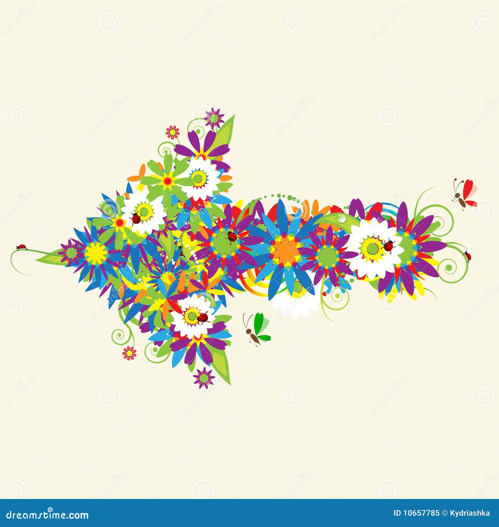 Arrow, floral design stock vector. Illustration of leaf - 10657785