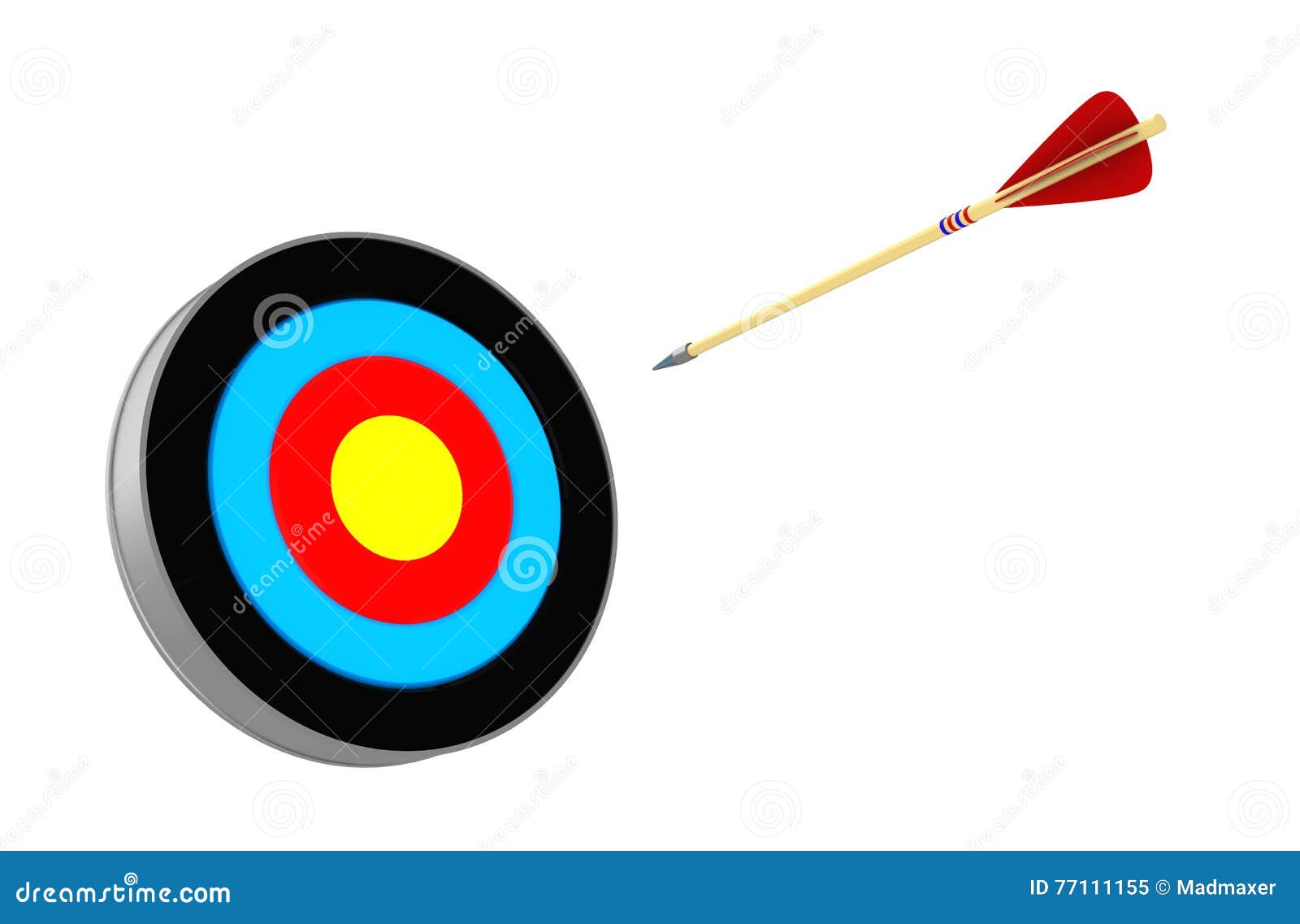 Arrow flying to target stock illustration. Illustration of arrows ...