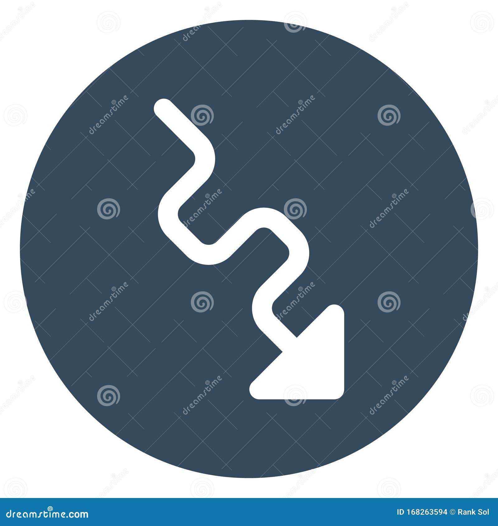 Arrow, Fork Isolated Vector Icon Which Can Be Easily Modified or Edited ...