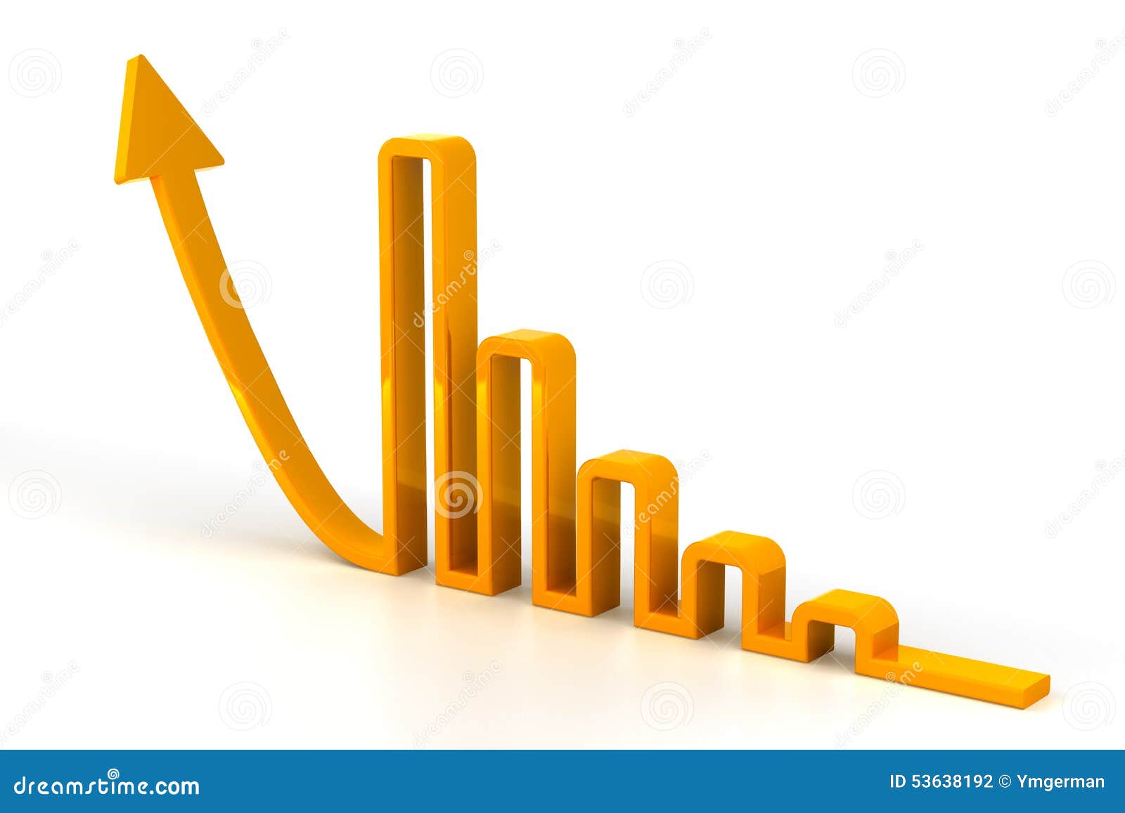 Arrow Forming a Rising Bar Graph Stock Illustration - Illustration of ...